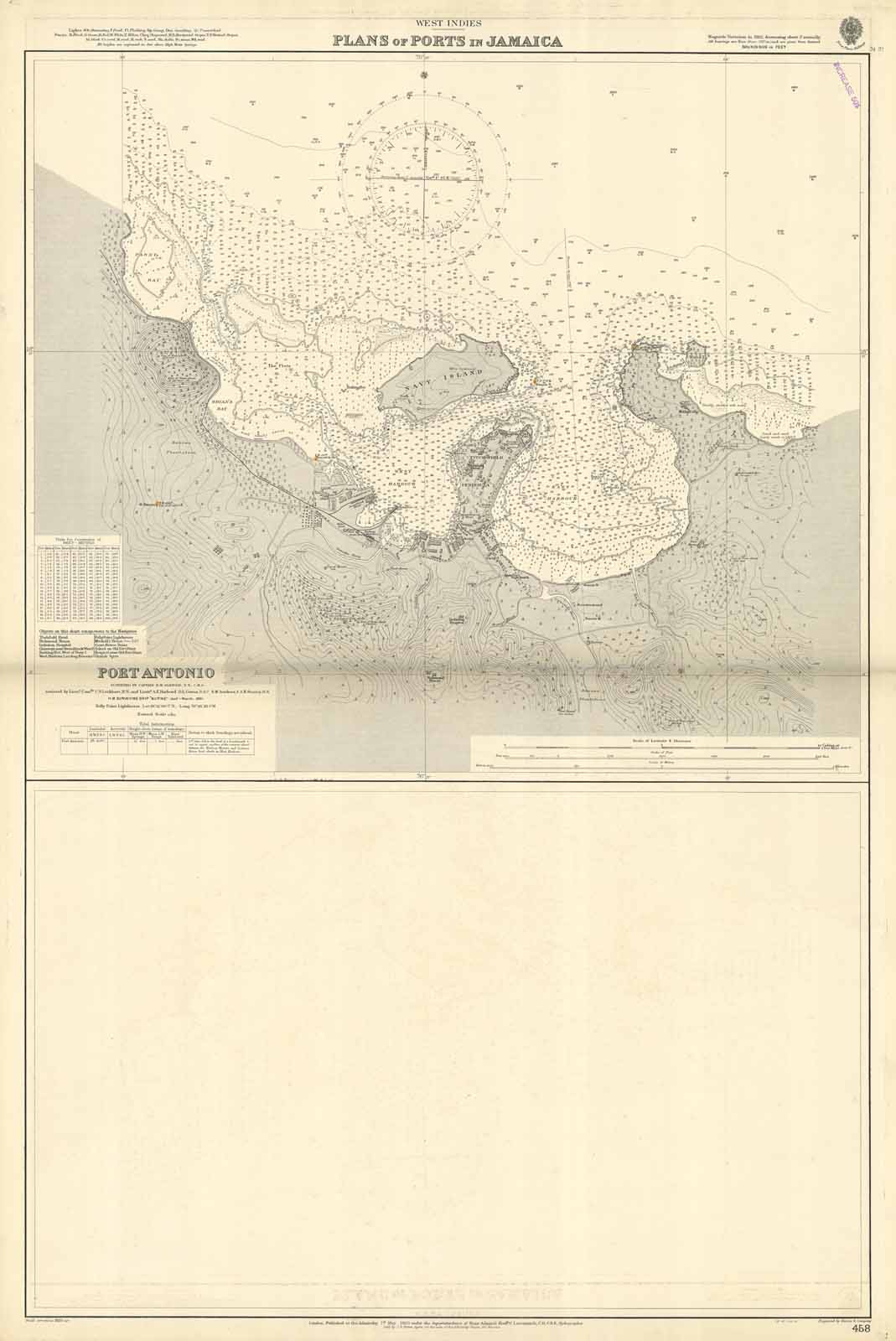 Plans of Ports in Jamaica - Port Antonio by Admiralty Charts | Sergio ...