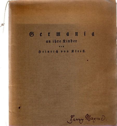 Germania an ihre Kinder. Mit einleitendem Text von Georg Minde - Pouet ...