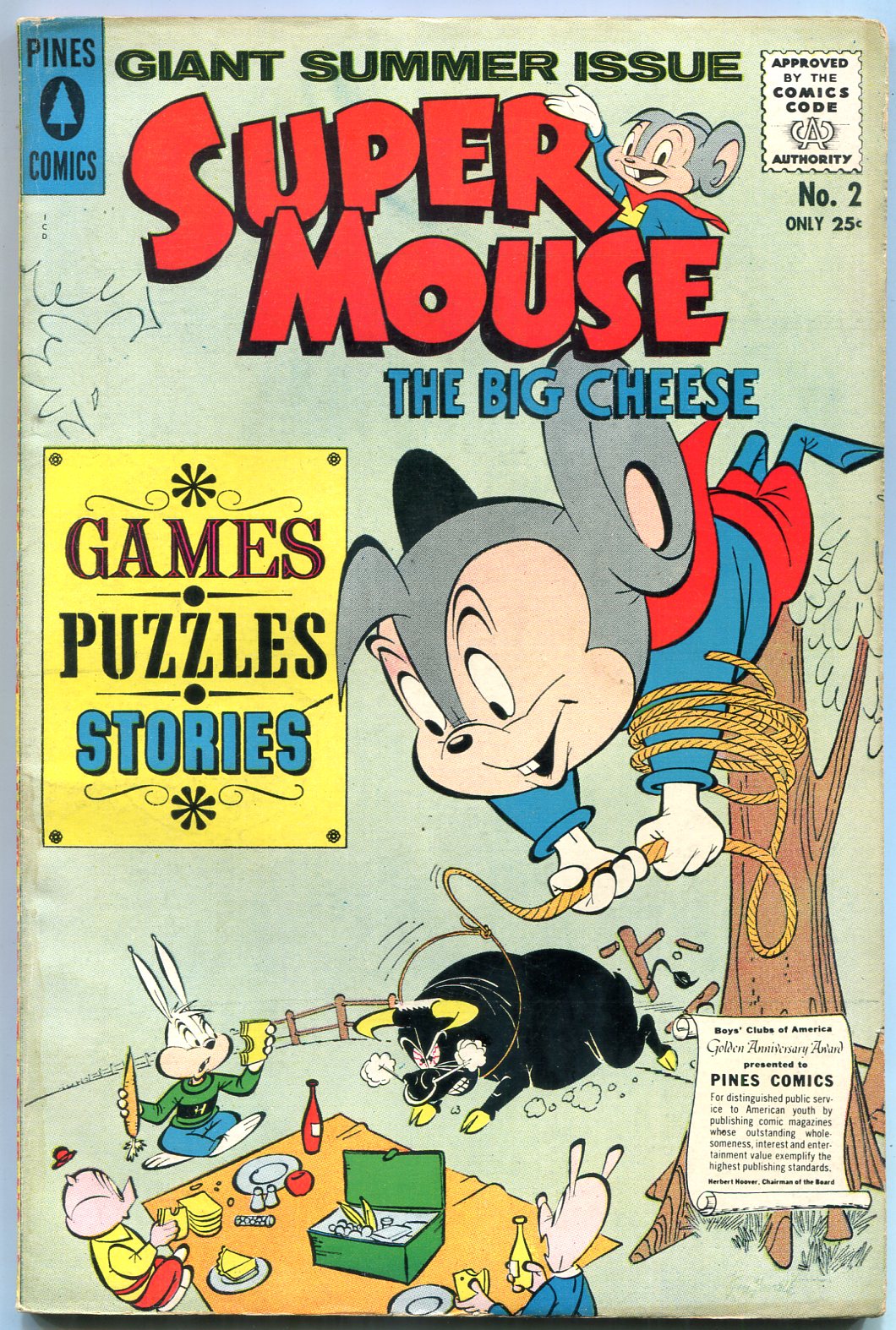 SUPER MOUSE #2 1958-PINES COMICS-BIG CHEESE-GIANT ISSUE VG: (1958 ...