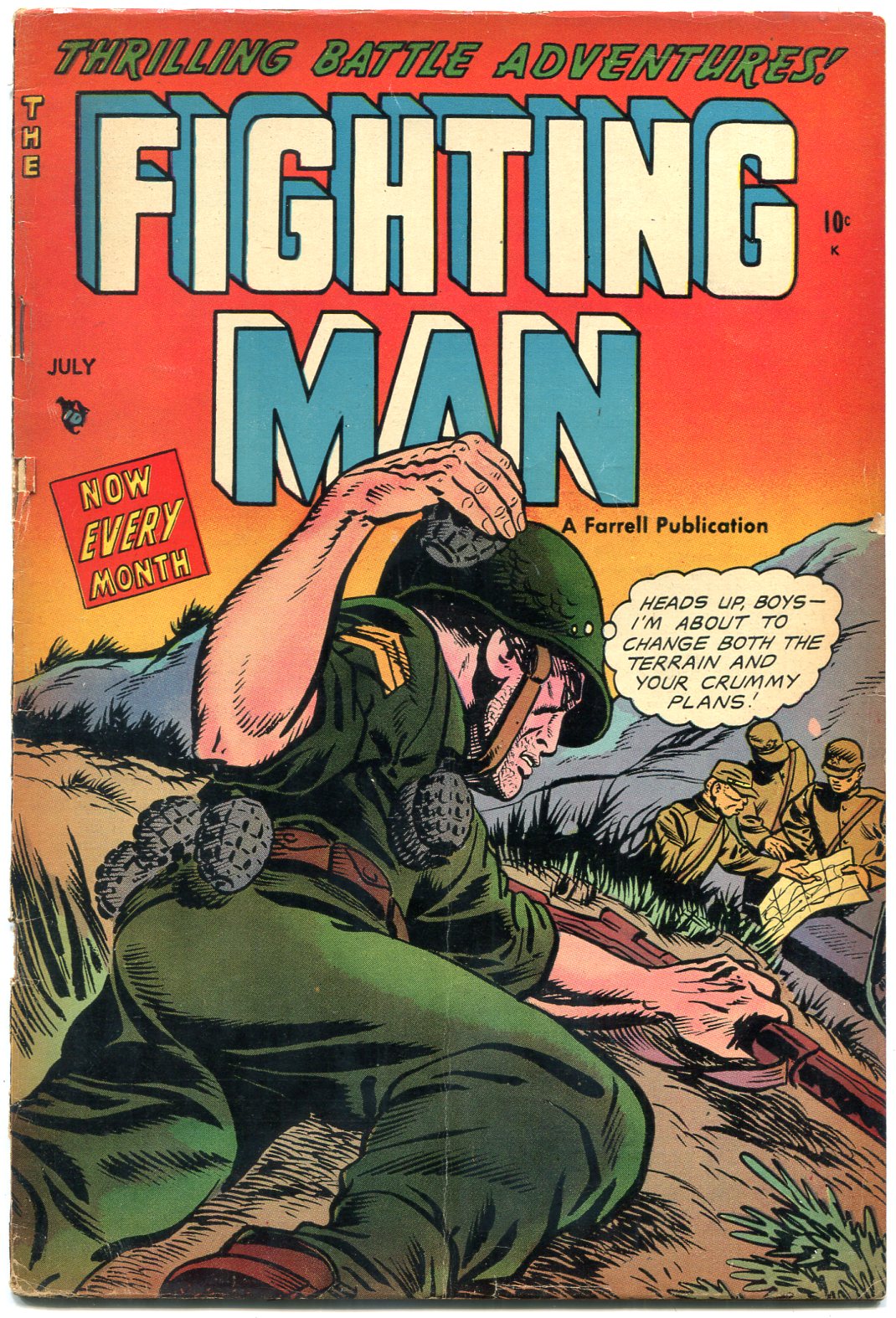 FIGHTING MAN #8 1953-FARRELL COMICS-BATTLE ADVENTURES FN: Fine ...