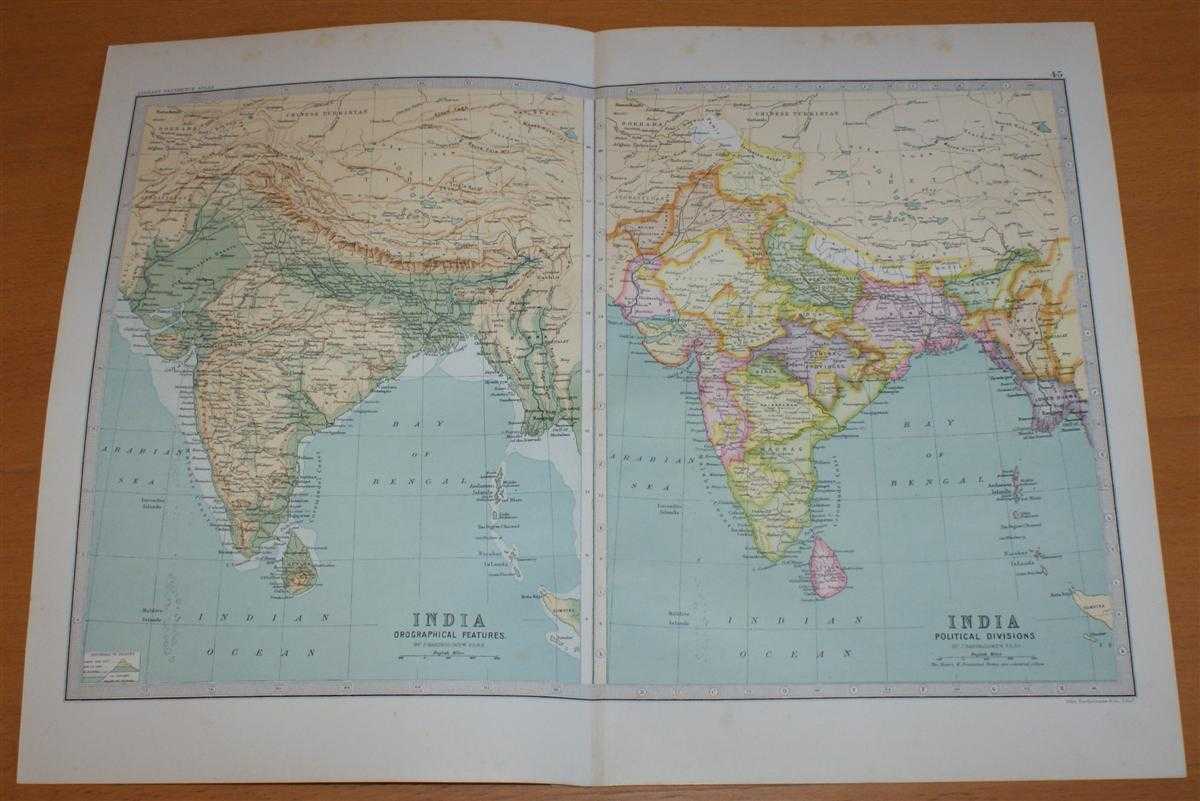 Map of 'India, Physical and Political' - Sheet 45 disbound from the ...