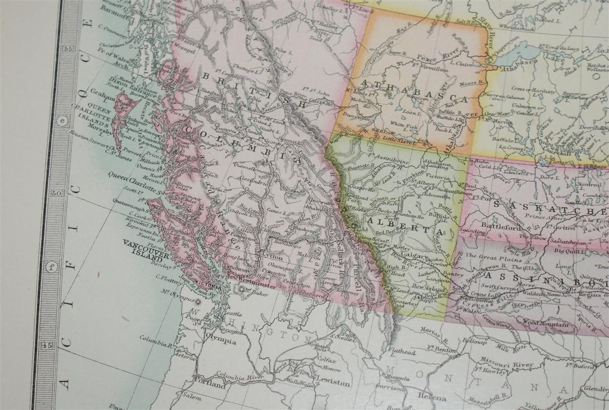 Map of the Dominion of Canada - Sheet 59 disbound from the 1890 'The ...