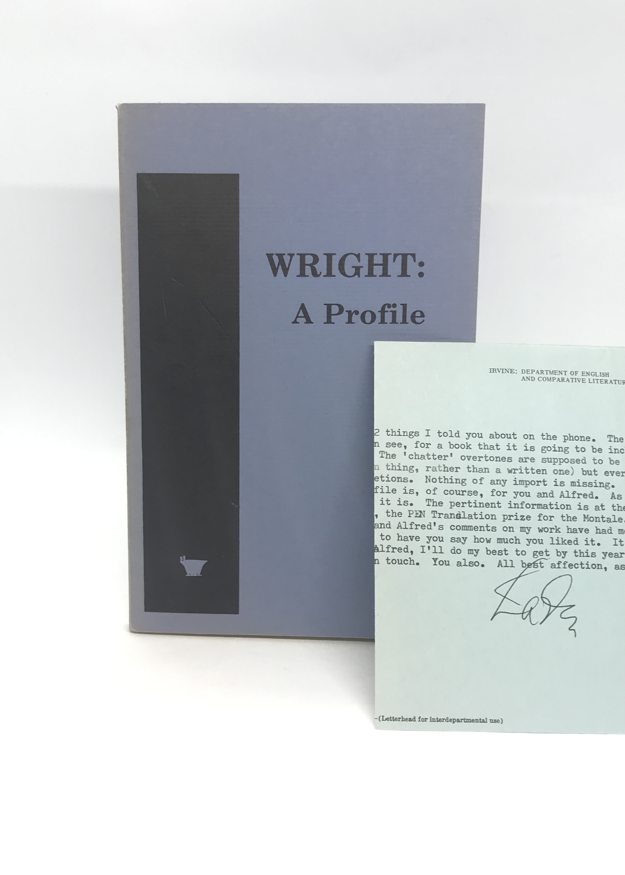 Wright: A Profile (Profile editions) (Signed First Edition) by Charles ...