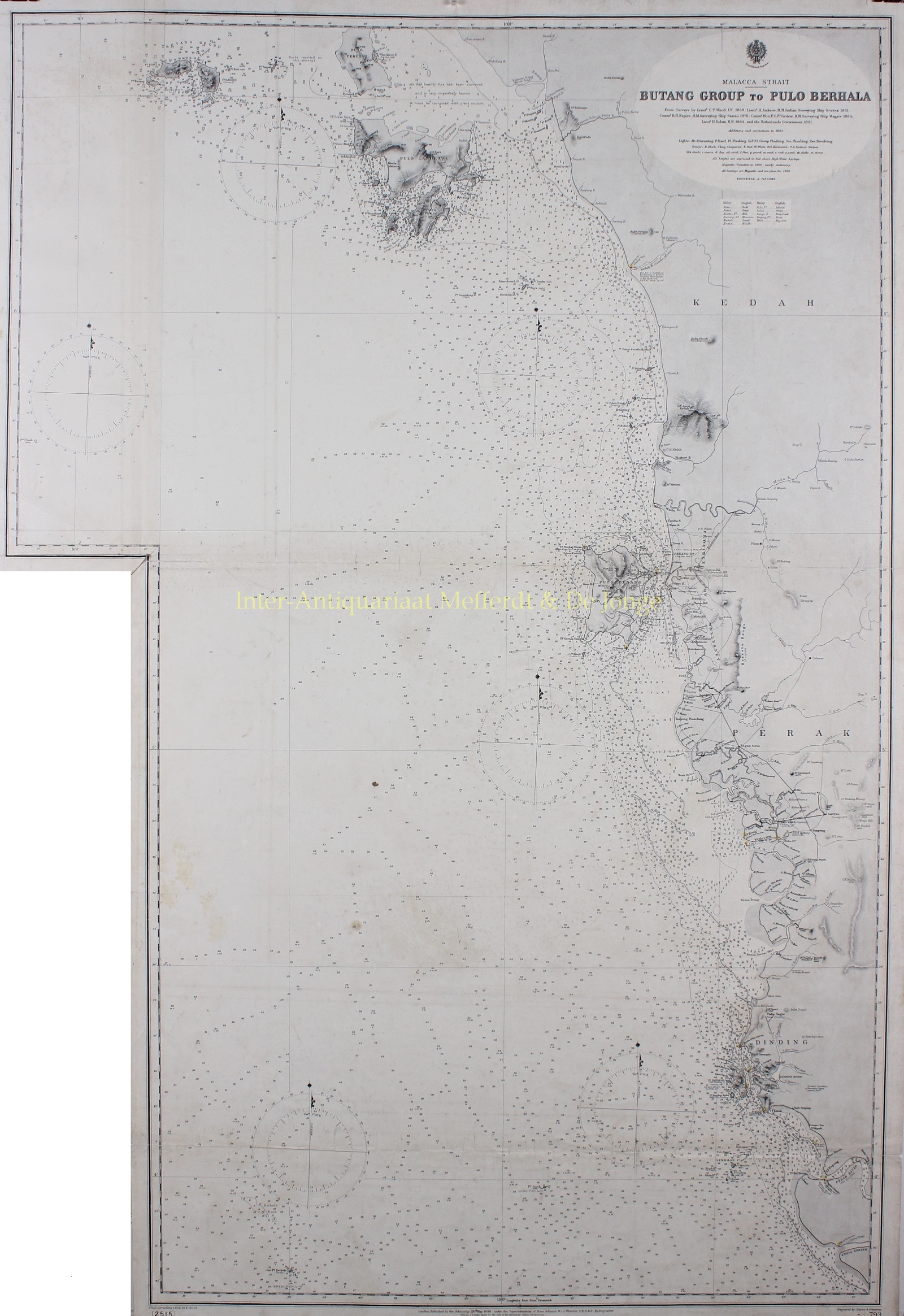RARE 19TH CENTURY MAP OF THE MALACCA STRAIT "Malacca Strait - Butang ...
