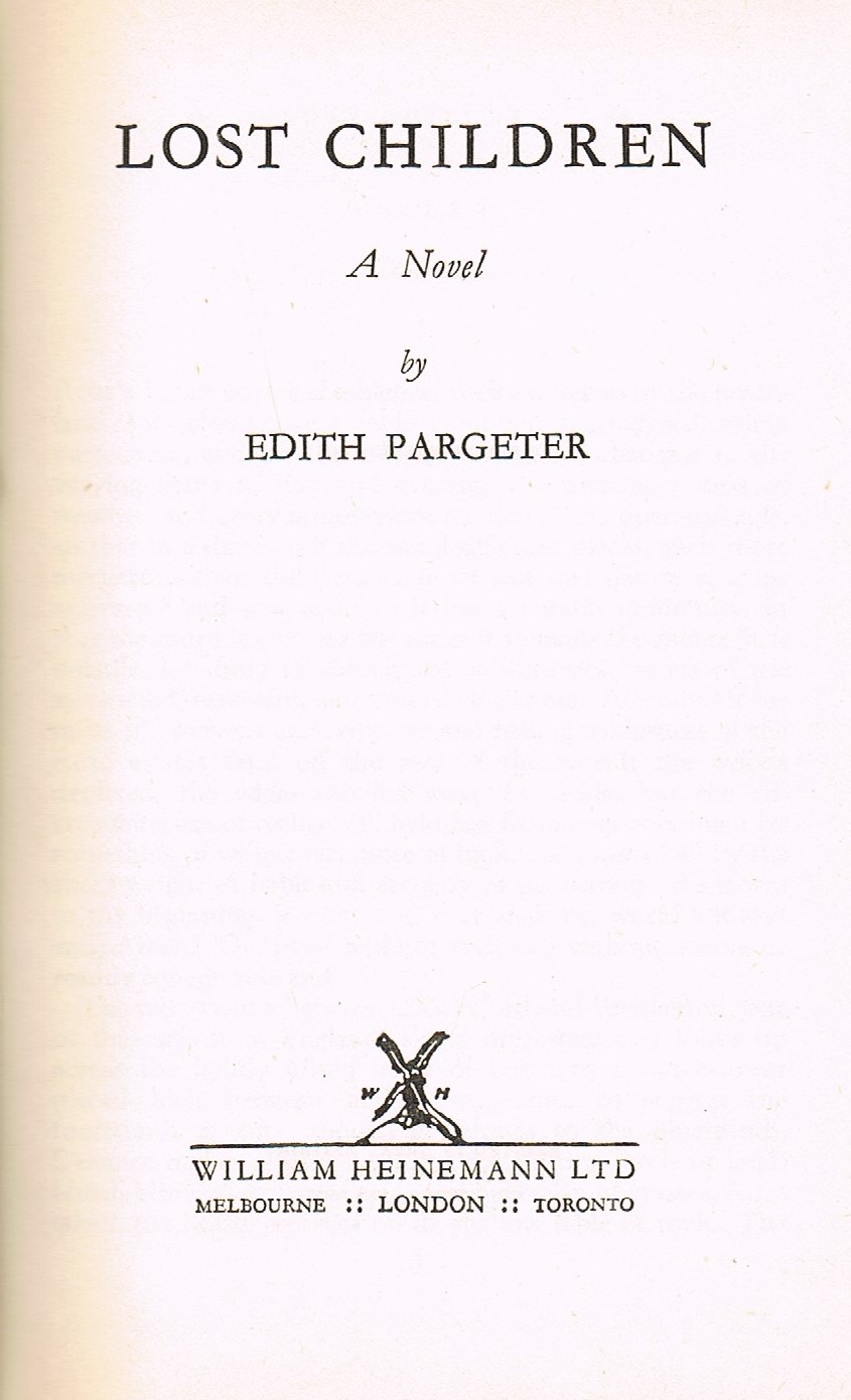 Lost Children (first edition) by PARGETER, Edith: Very Good Hardcover ...