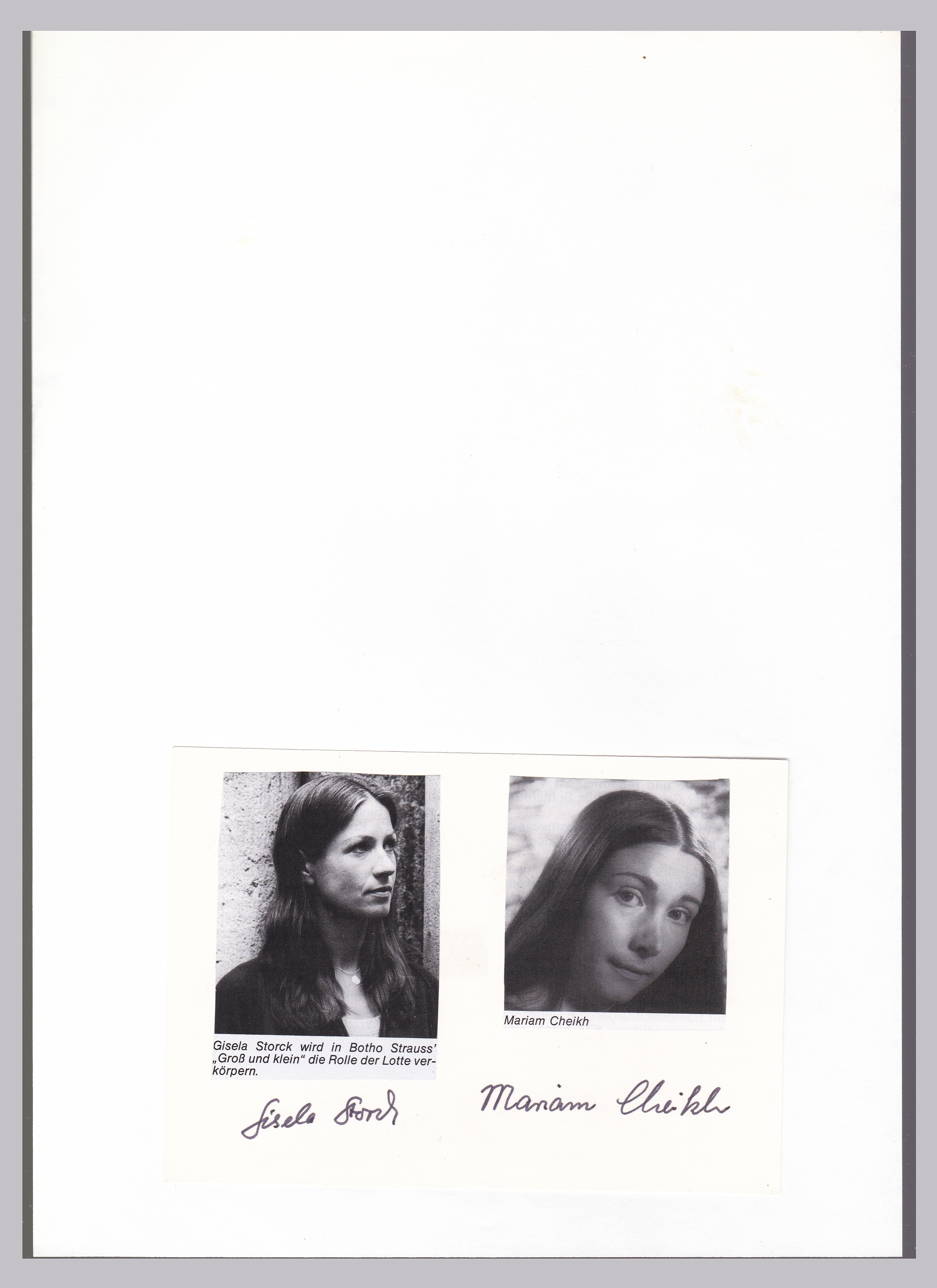 Gisela Storck und Mariam Cheikh signiert - Signaturen unter Fotos aus ...