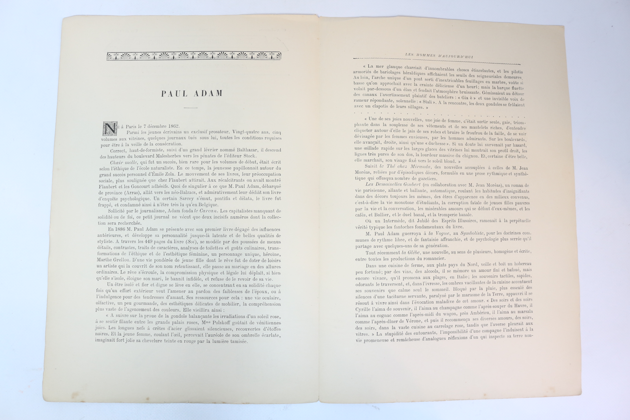 "Paul Adam" - In Les Hommes d'aujourd'hui n°304 von KAHN Gustave ZED ...