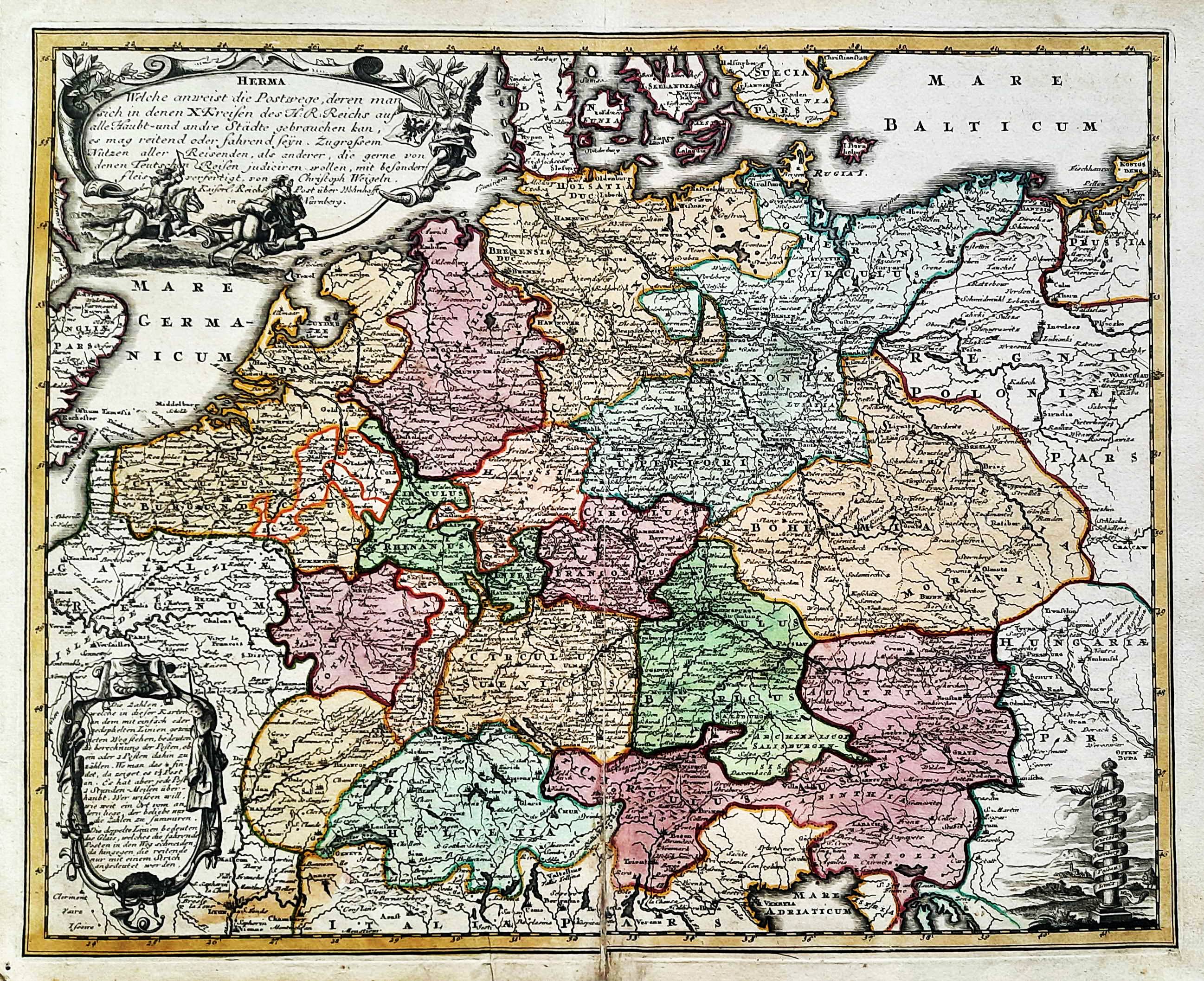 "Herma / Welche anweist die Postwege, deren man sich in denen X Kreisen ...