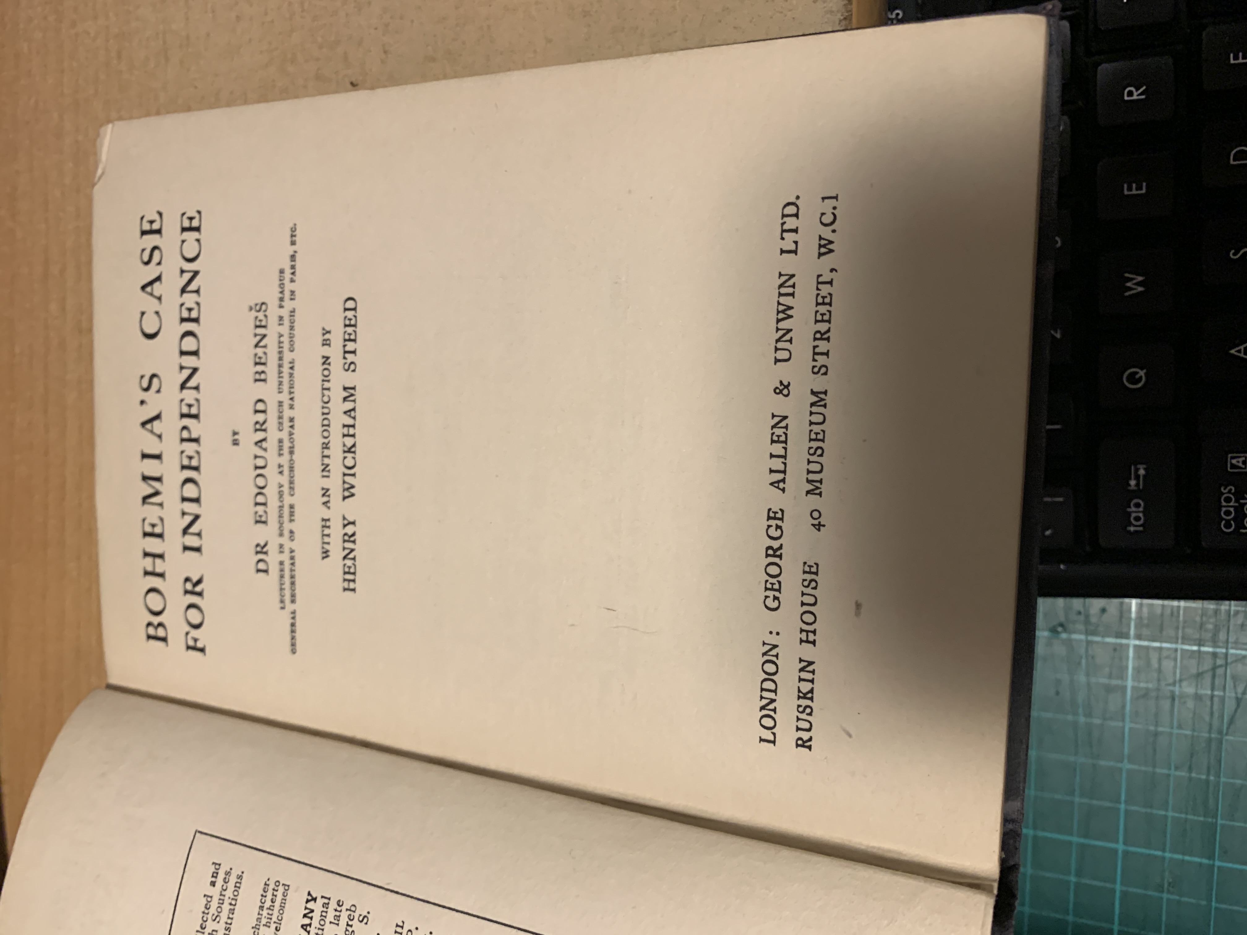 Bohemia's Case for Independence by Benes, Edvard (1884-1948): Good ...