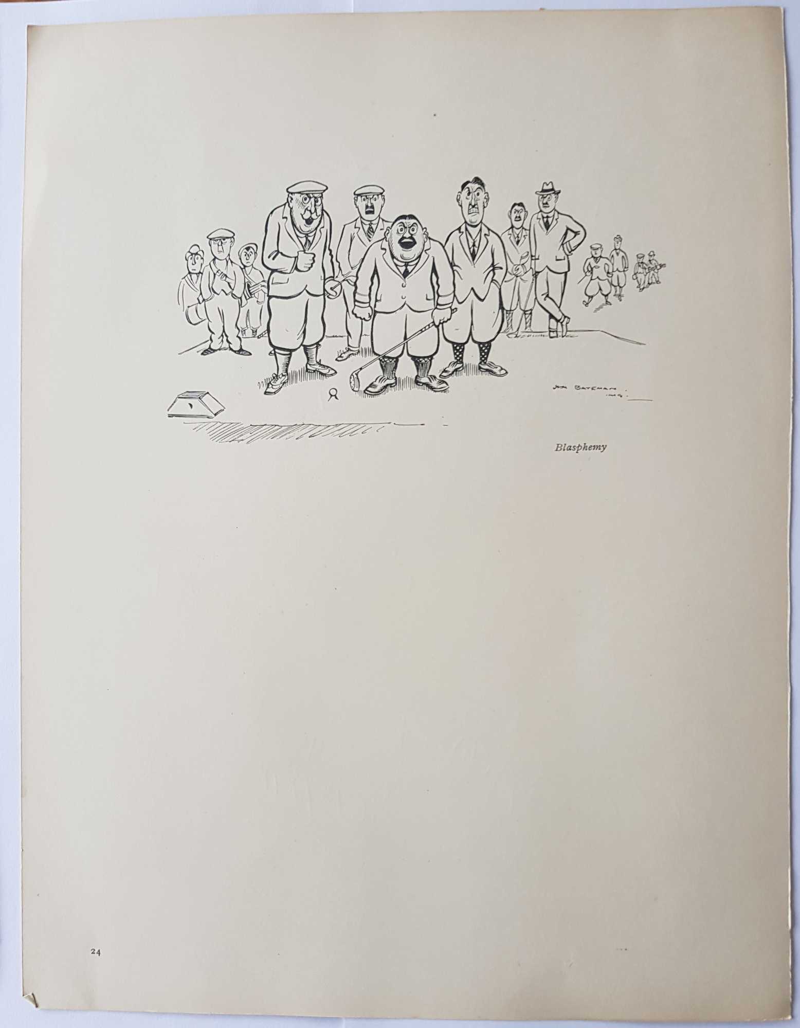 1923 Antique Humourous Golf Print The Pains of Modesty Cartoon by ...