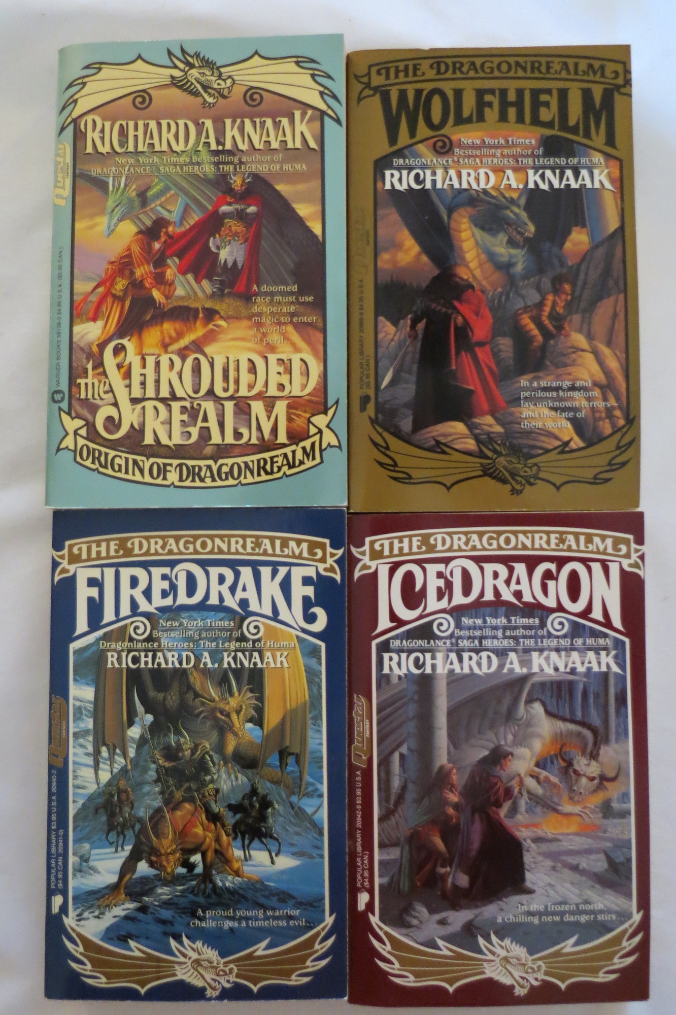 WOLFHELM; FIREDRAKE; ICEDRAGON; THE SHROUDED REALM (Signed 4 Book Set ...
