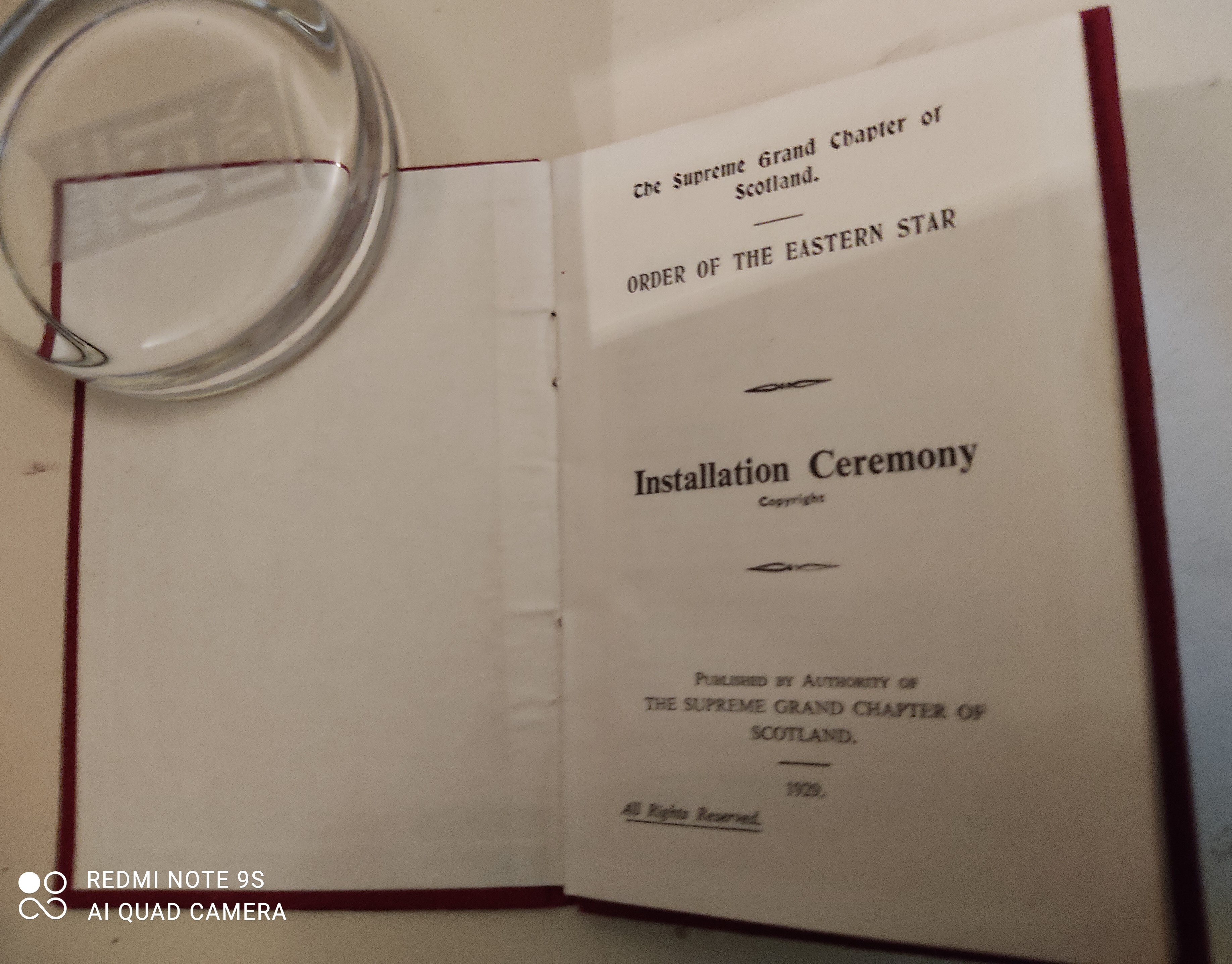 Order of the Eastern Star Installation Ceremony: Good Hardcover (1929 ...