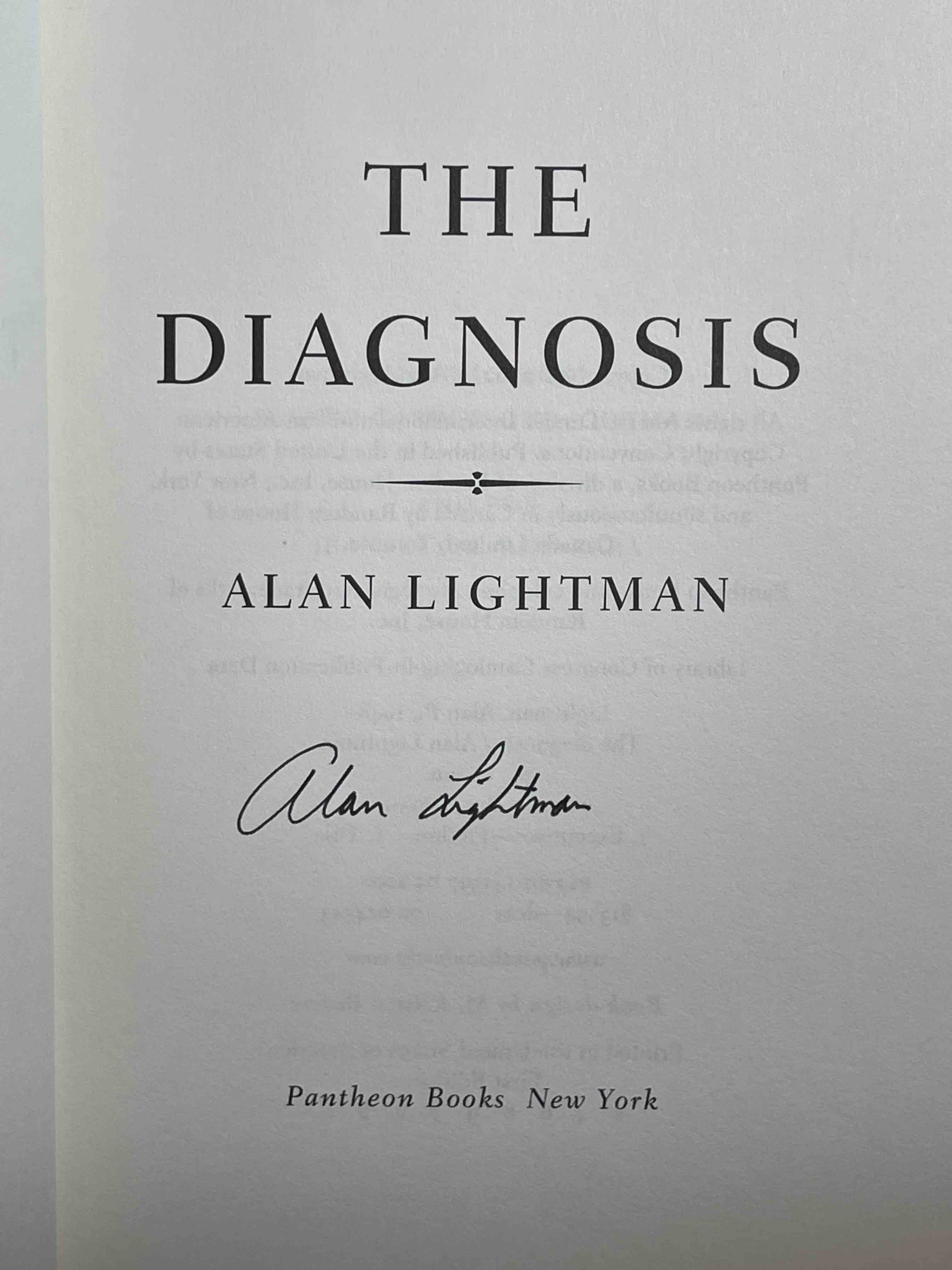 THE DIAGNOSIS. by Lightman, Alan.: FINE (2000) Signed by Author(s ...