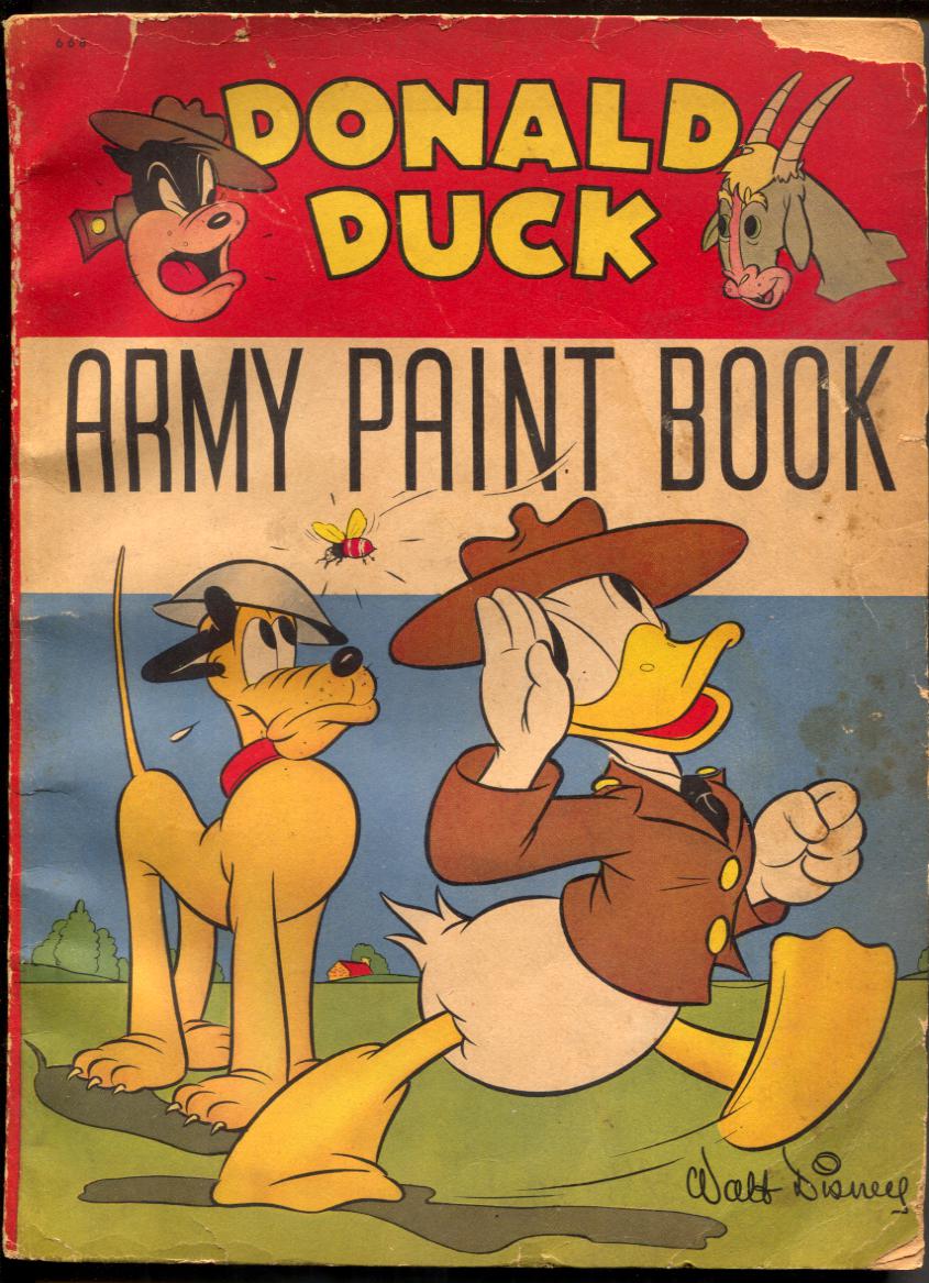 Walt Disney- Donald Duck Army Paint Book #668 1942 VG: (1942) Magazine ...