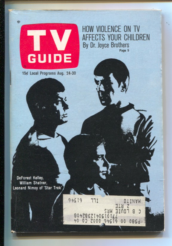 TV Guide 8/24/1968-Star Trek cover-William Shatner-Leonard-Nimoy ...