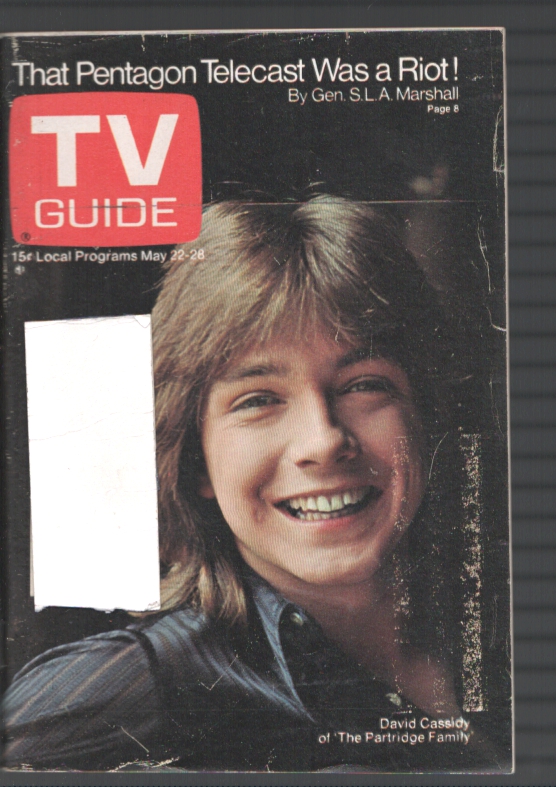 TV Guide 5/22/1971-Sean Cassidy-The Partridge Family-Eastern Illinois ...
