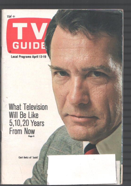 TV Guide 4/13/1968-Carl Betz-Judd-Eastern Illinois: (1968) Magazine ...