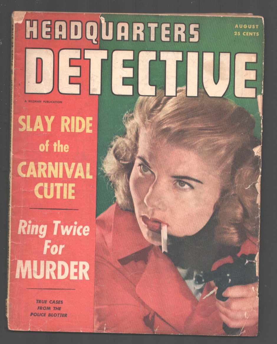 Headquarters Detective 9/1949-gun moll cover-Murder-violence-terror ...