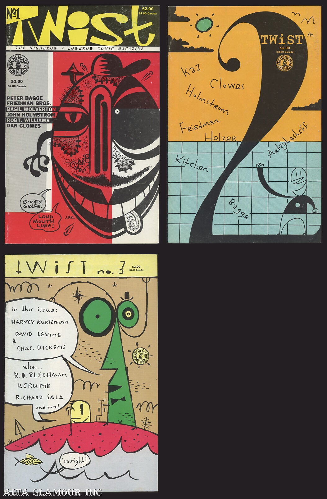 TWIST; The Highbrow / Lowbrow Comic Magazine Nos. 1-3 [A Complete Rune ...