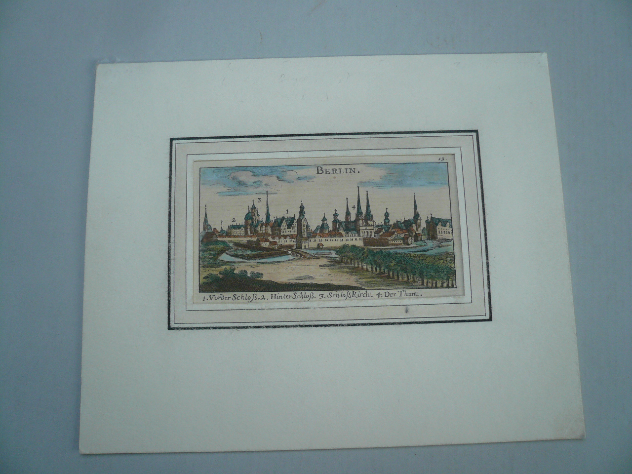 Berlin, anno 1700, Kupferstich, Riegel Christoph -Hinter Passepartout ...