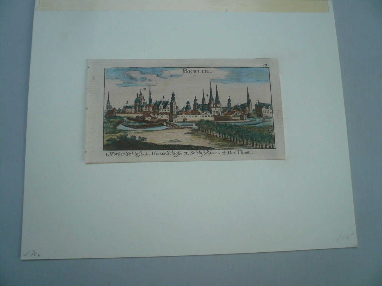 Berlin, anno 1700, Kupferstich, Riegel Christoph -Hinter Passepartout ...