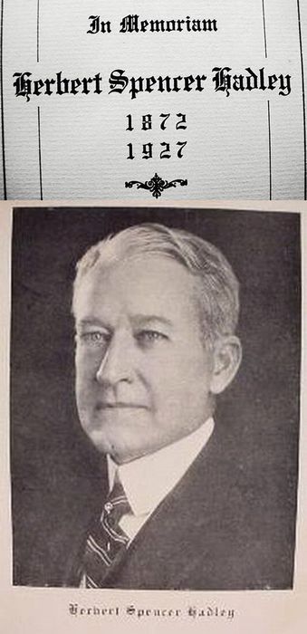 In Memoriam / Herbert Spencer Hadley / 1872 -- 1927 by .anon: Good Soft ...