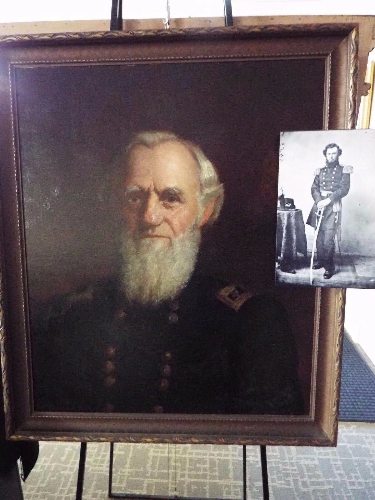 Civil War General R.W. Johnson -Large Original Oil Painting, Bible, and ...