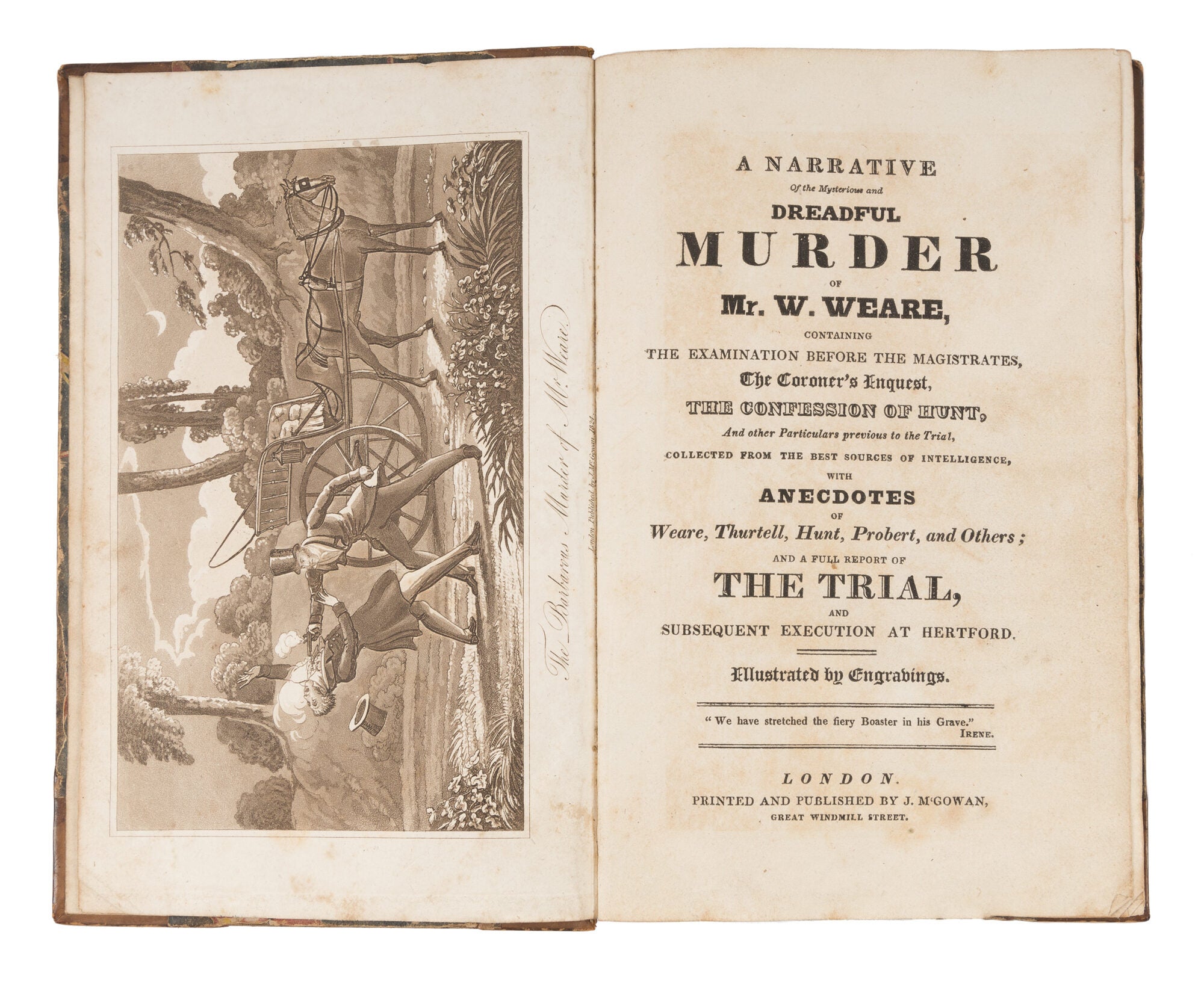 A Narrative of the Mysterious and Dreadful Murder of Mr W Weare. by ...