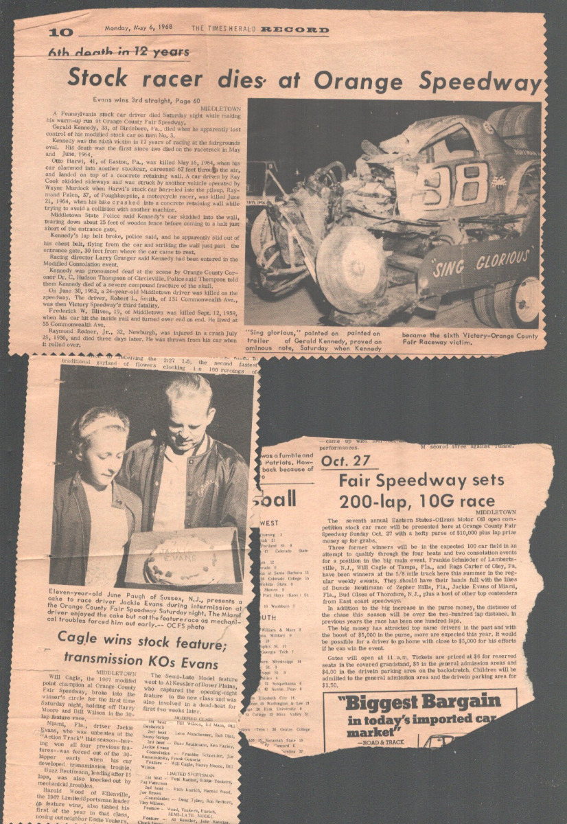Orange County Fair Speedway Newspaper Clippings 1968-Times -Herald ...