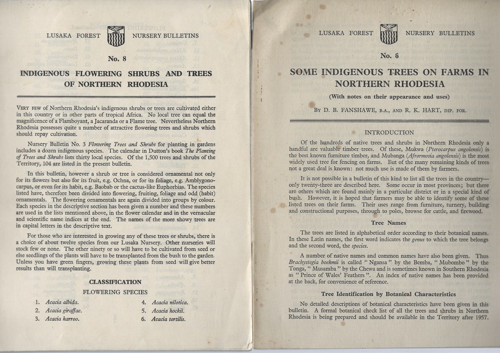 Some Indigenous Trees on Farms in Northern Rhodesia. Indigenous ...