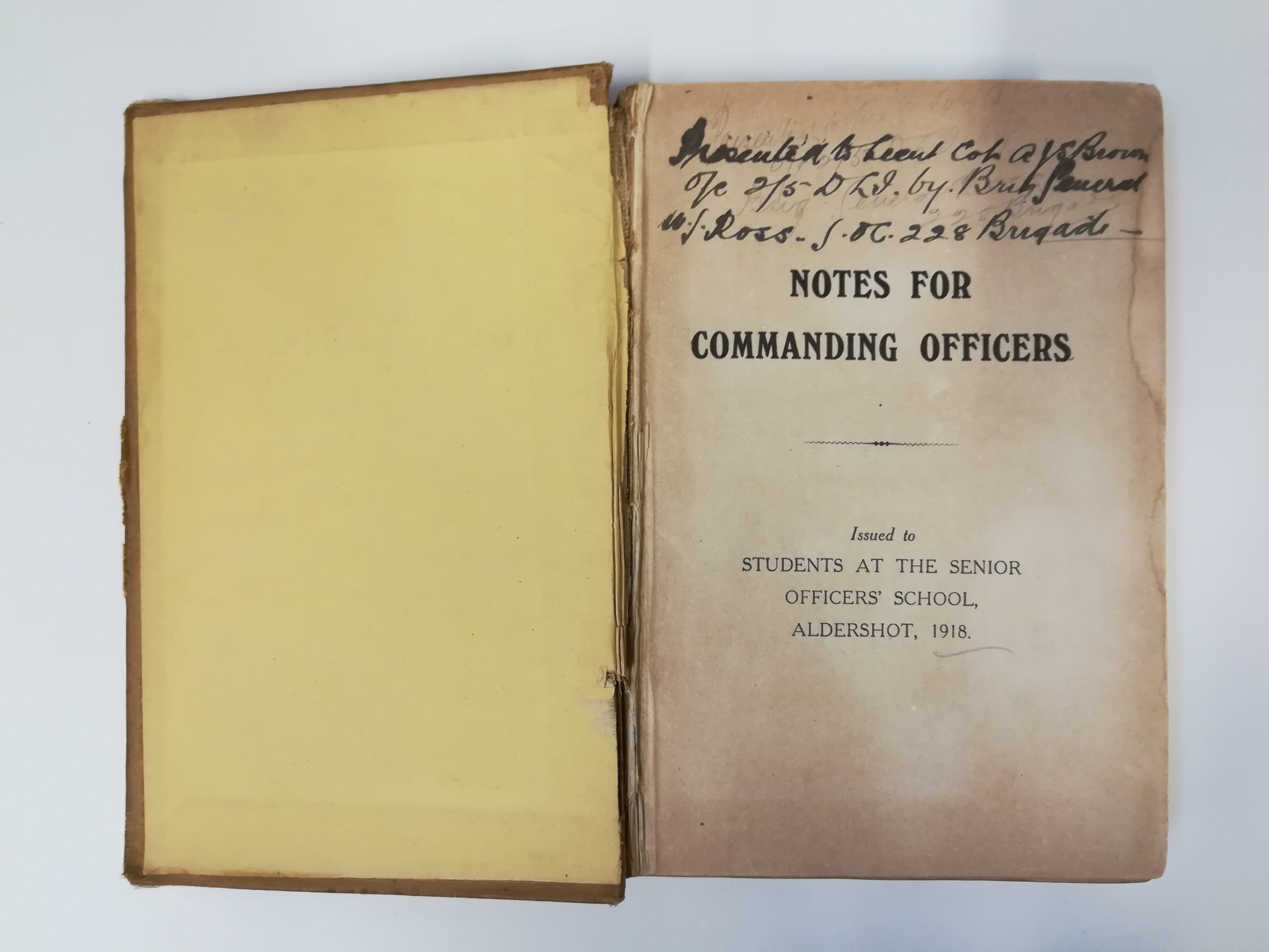 Notes for Commanding Officers; Issued to Students at the Senior ...