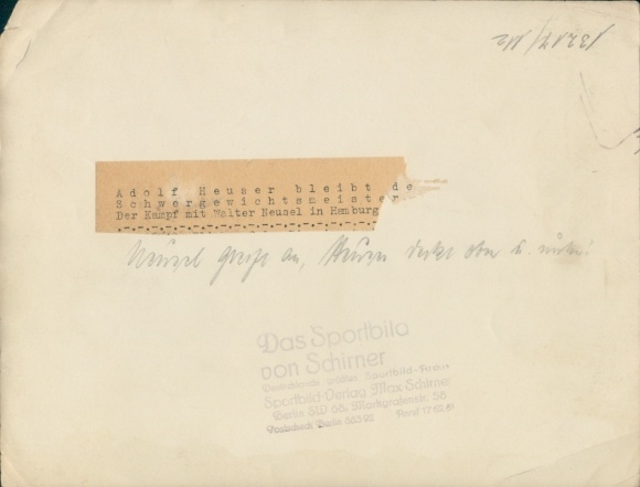 Foto Boxkampf, Schwergewichtsmeister Adolf Heuser, Walter Neusel ...