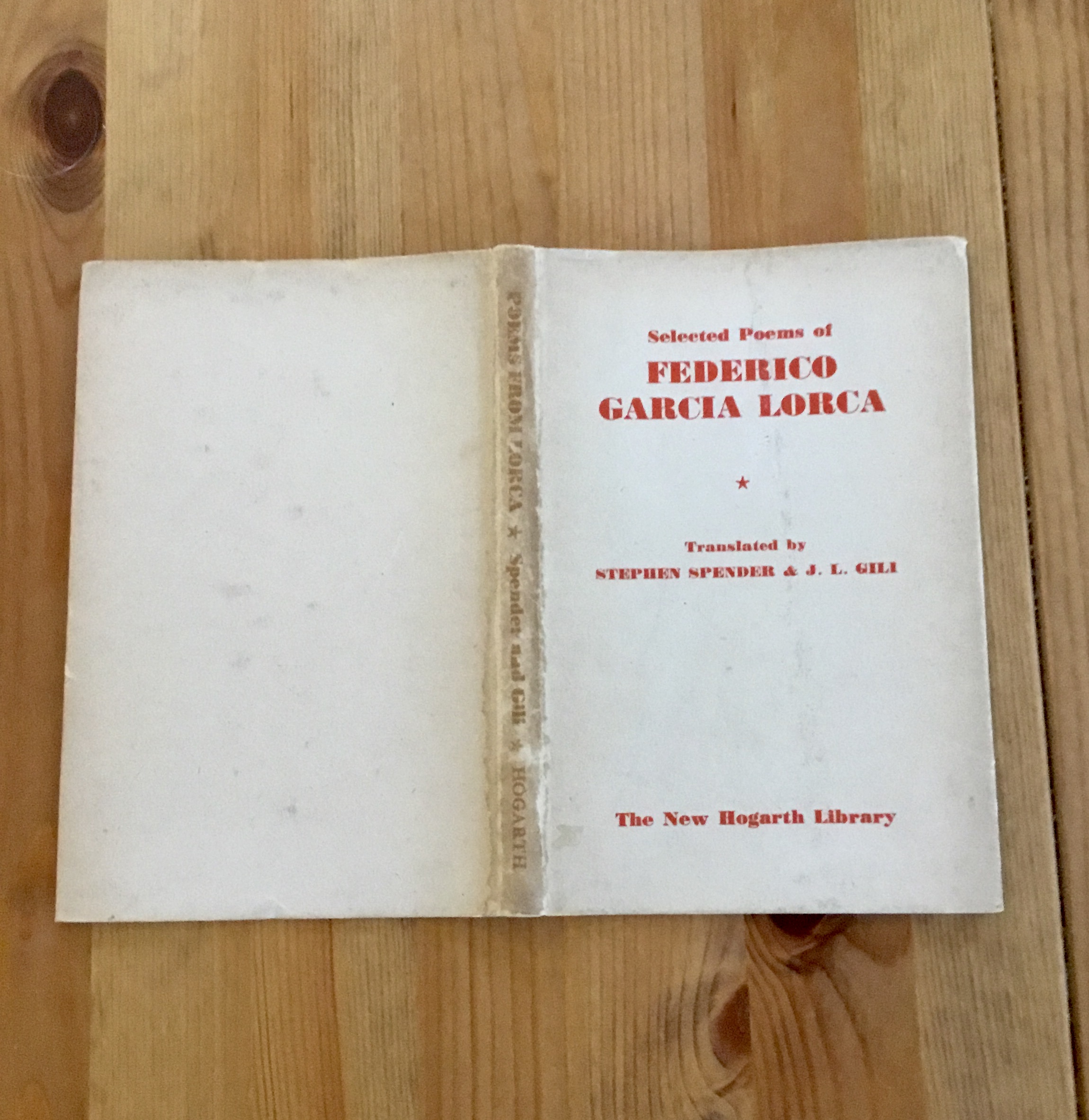 SELECTED POEMS OF FEDERICO GARCIA LORCA. by TRANSLATED BY SPENDER ...