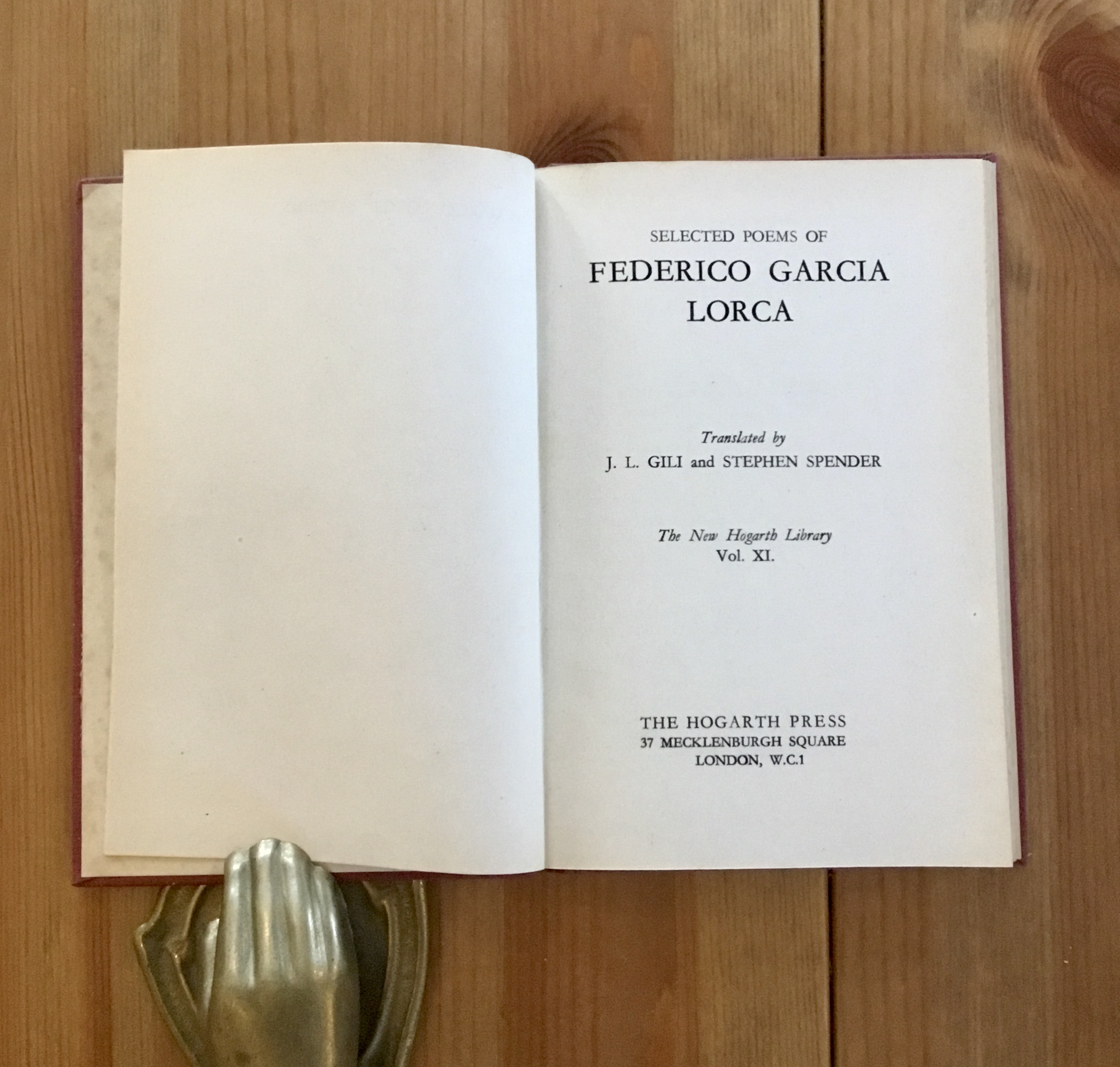 SELECTED POEMS OF FEDERICO GARCIA LORCA. by TRANSLATED BY SPENDER ...