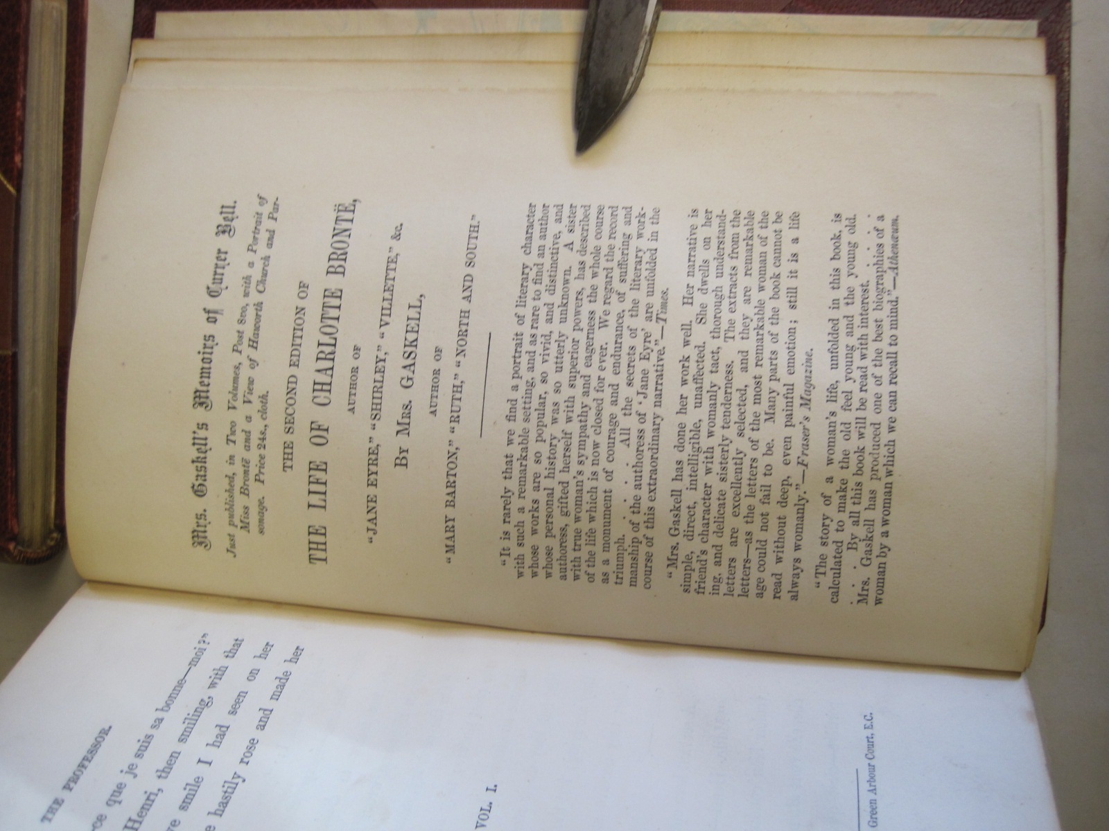 The Professor, A Tale by Currer Bell [ Charlotte Bronte ]: Fine ...