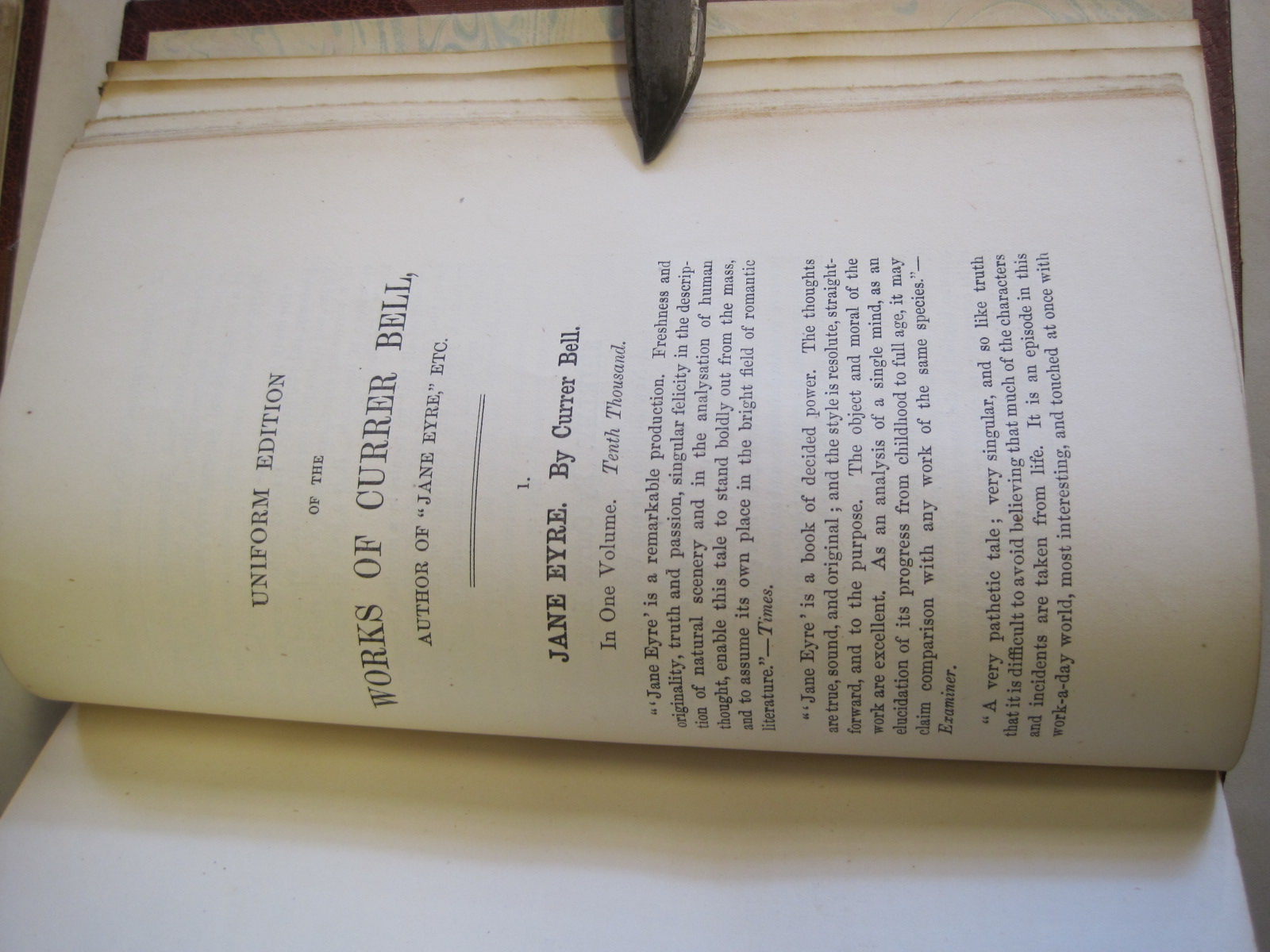 The Professor, A Tale by Currer Bell [ Charlotte Bronte ]: Fine ...
