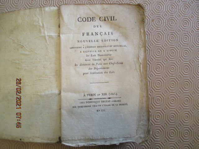 Code civil des français. Nouvelle édition conforme à l'édition ...