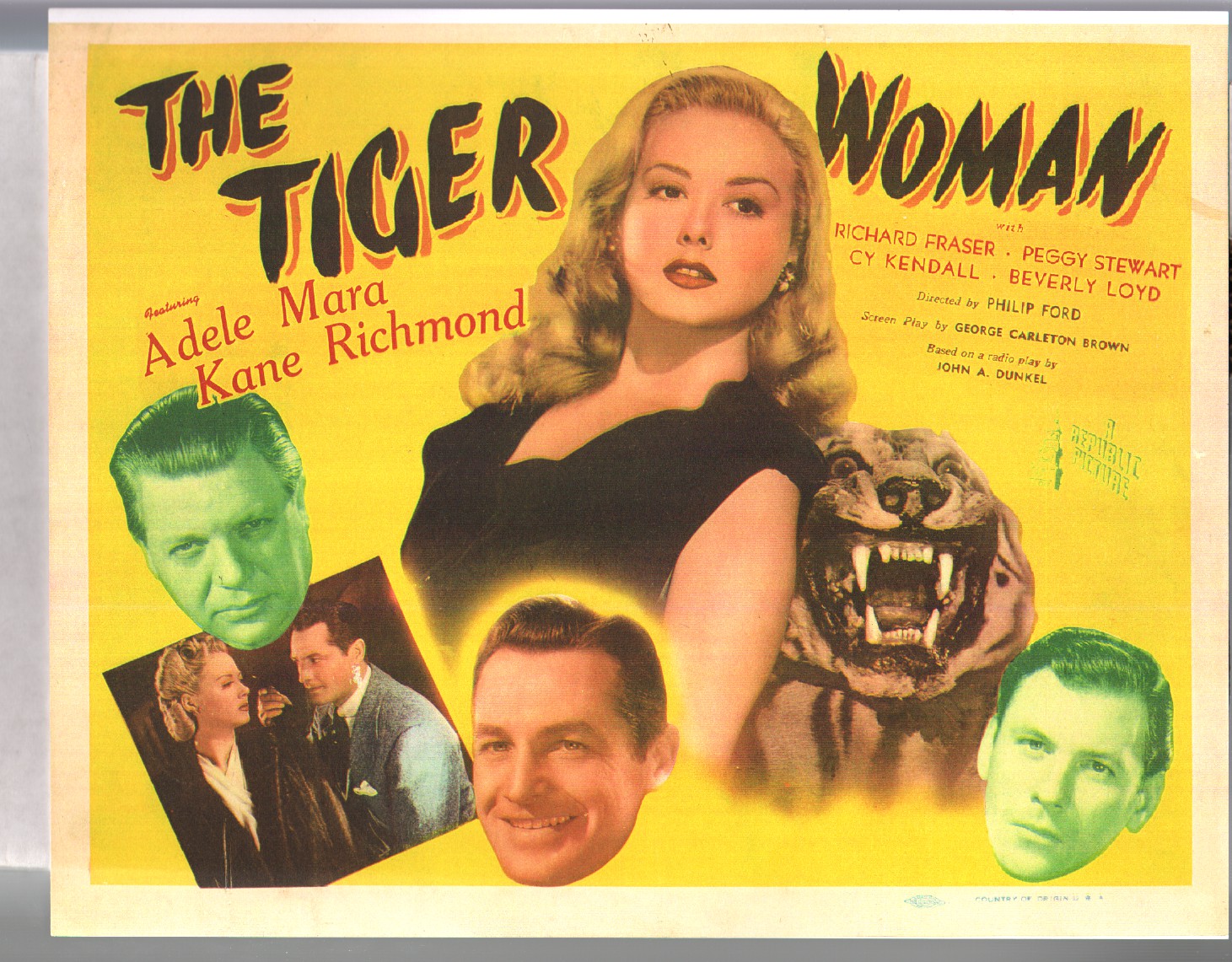 Tiger Woman-Reproduction-Lobby Card-1945-Adele Mara-Kane Richmond ...
