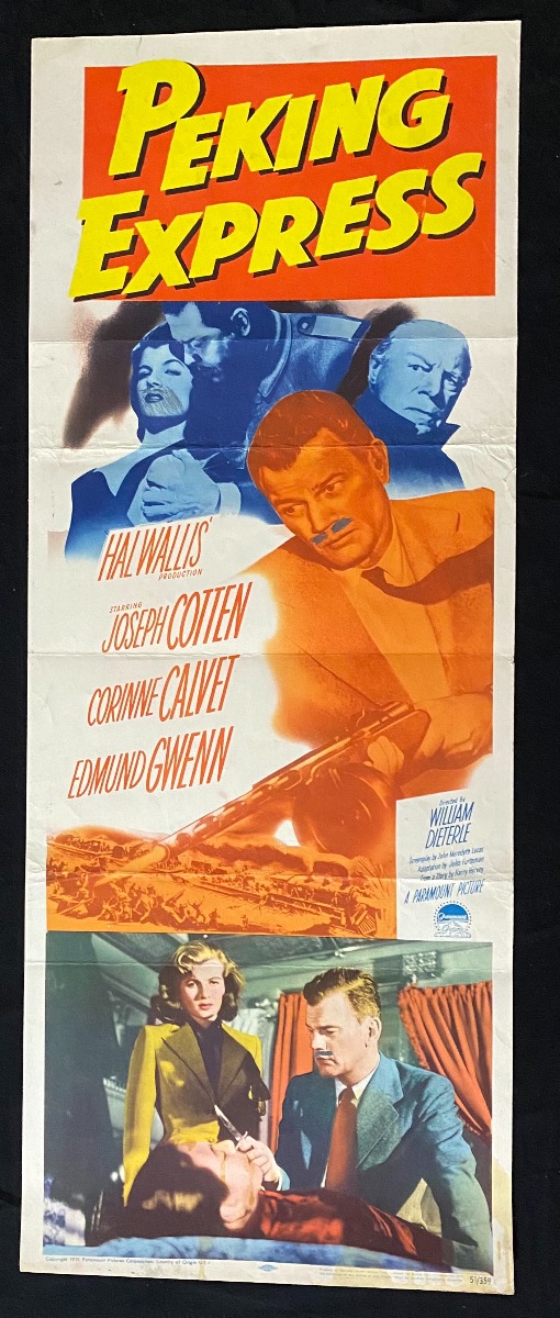 Peking Express Original Insert Movie Poster 1951- Joseph Cotten G ...