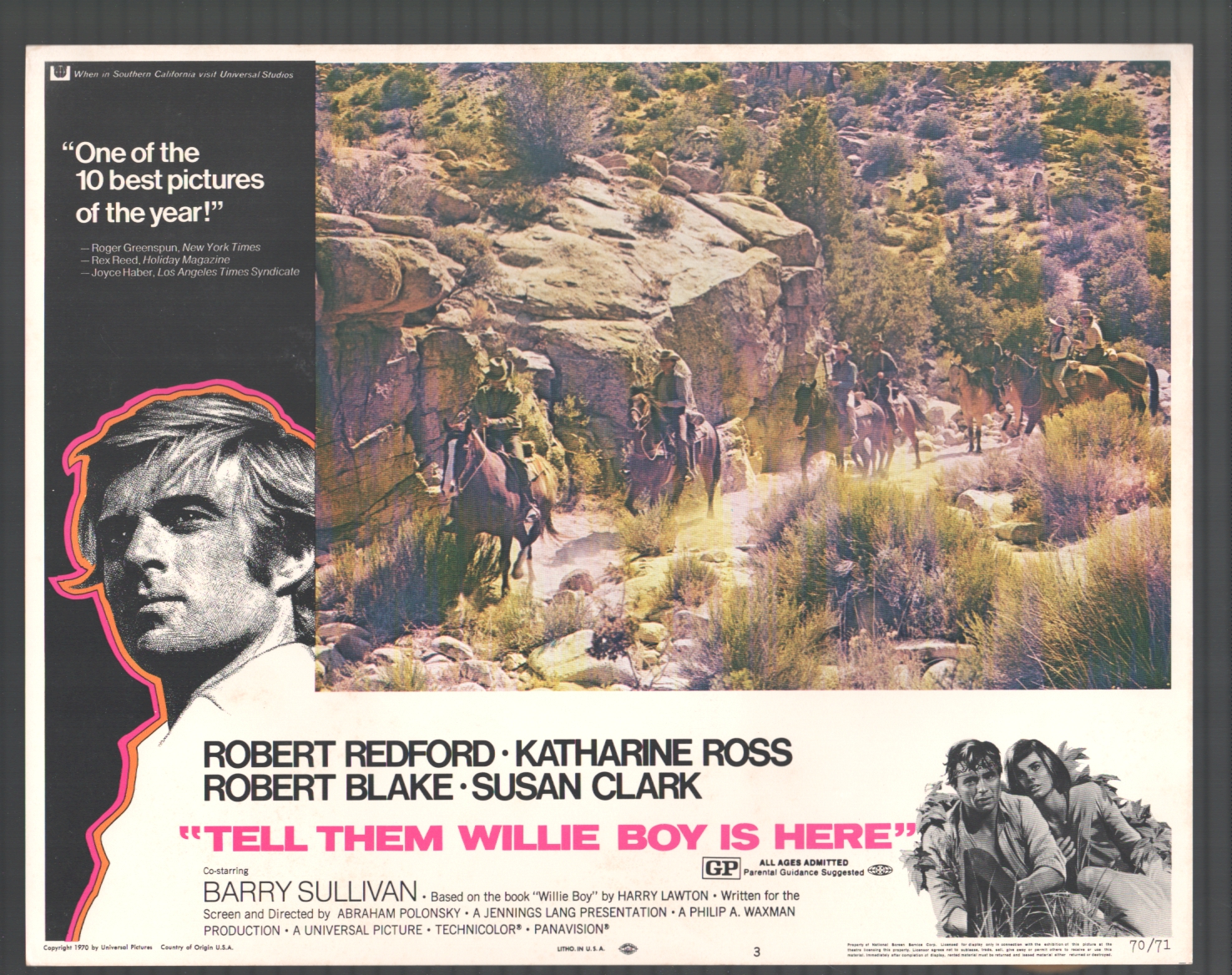 Tell Them Willie Boy Is Here-Robert Redford-Robert Blake-Lobby Card-#3 ...