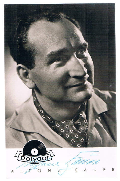 Alfons Bauer. Autogrammkarte. Signiert von Autogrammkarte: Signatur des ...