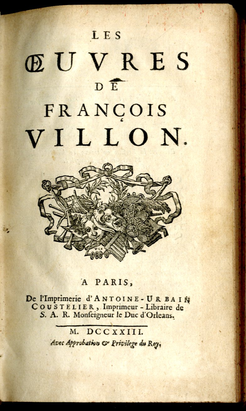 Les Oeuvres de François Villon by Villon François: Very Good Condition ...
