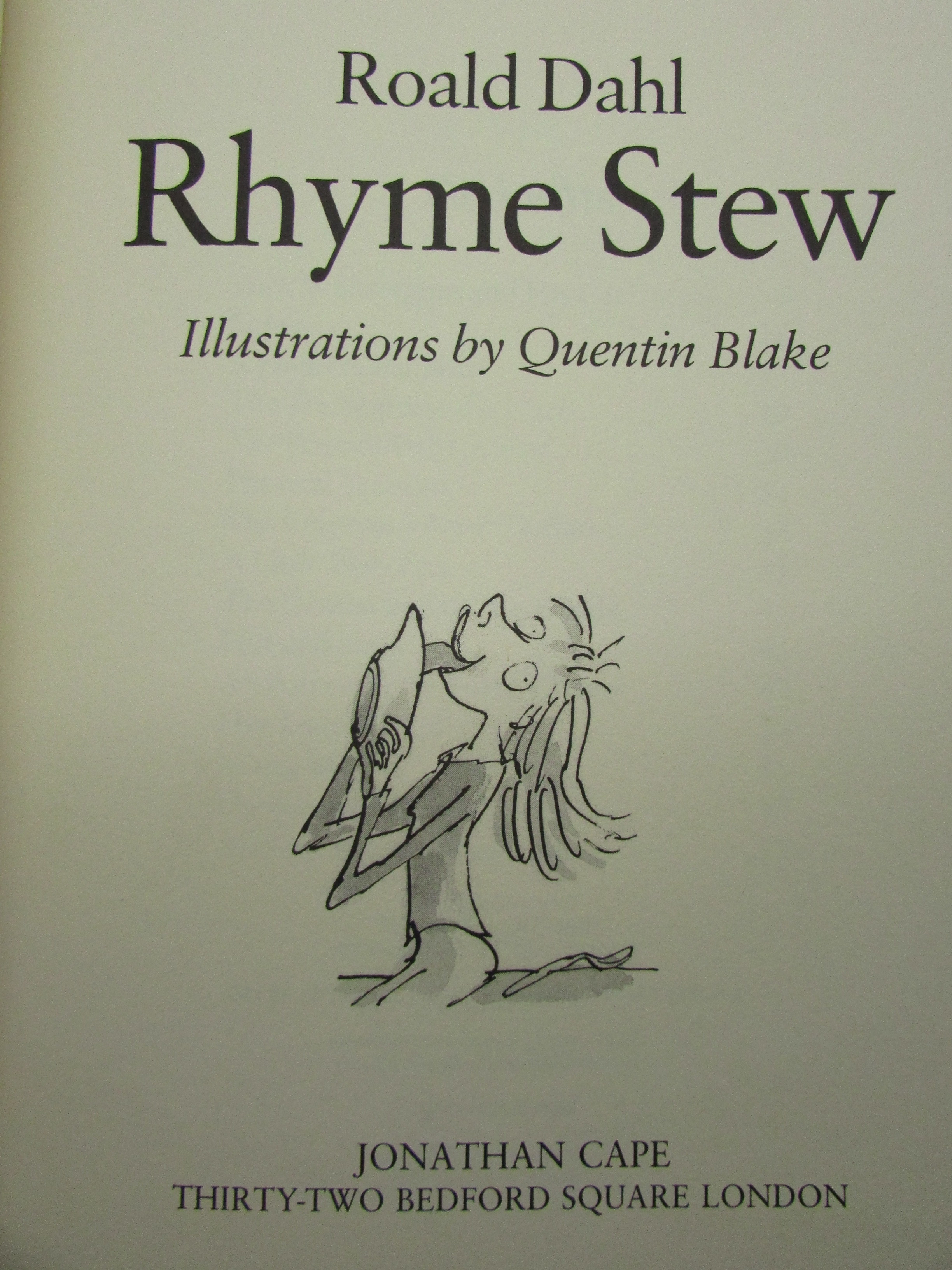 Ryhme Stew by DAHL, Roald | Harrison-Hiett Rare Books