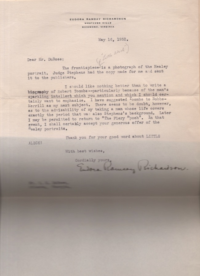 Little Aleck A Life of Alexander H. Stephens. The Fighting Vice ...