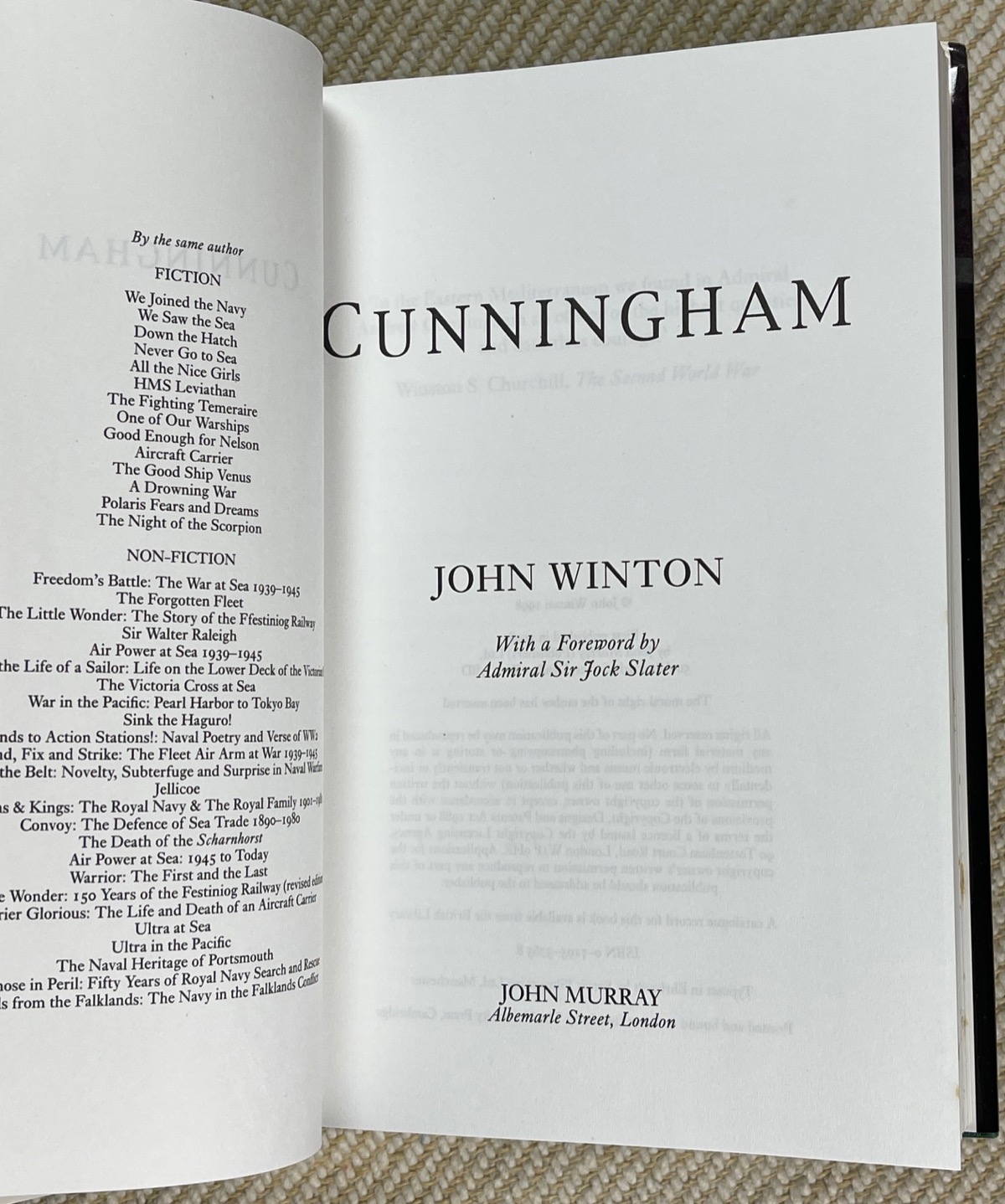 Cunningham: The greatest admiral since Nelson. by John Winton: with a ...