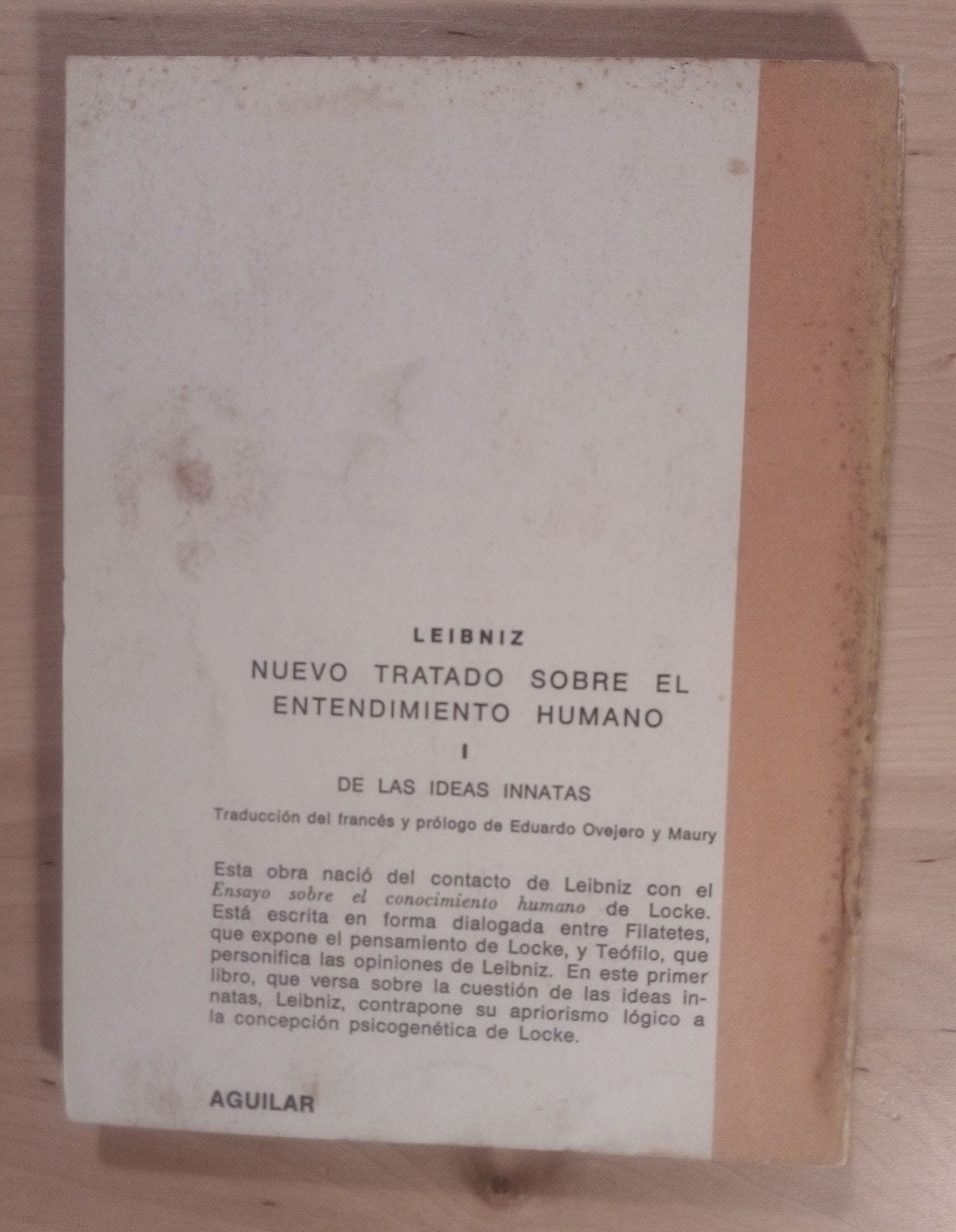 Nuevo tratado sobre el entendimiento humano I. Sobre las ideas innatas ...