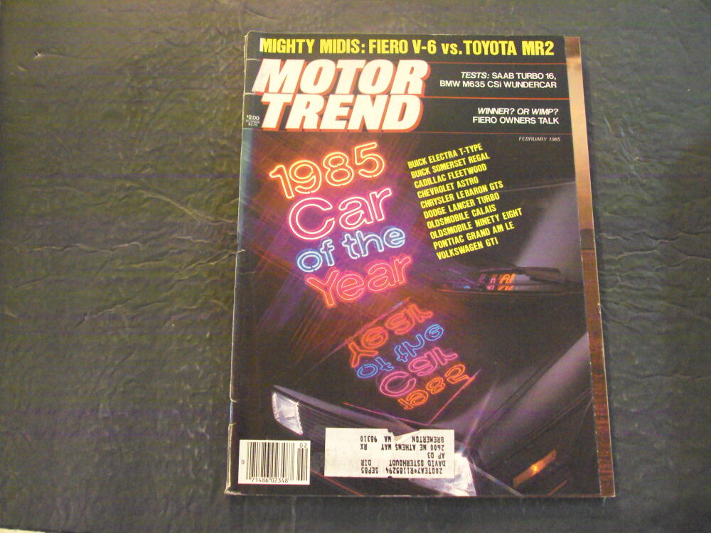 Motor Trend Feb 1985 Car Of The Year: (1985) Magazine / Periodical ...