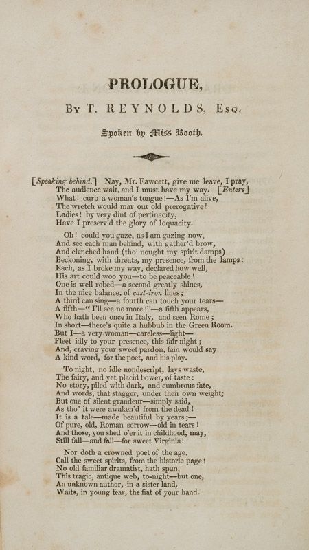 Virginius A Tragedy In Five Acts As Performed At The Theatre Royal