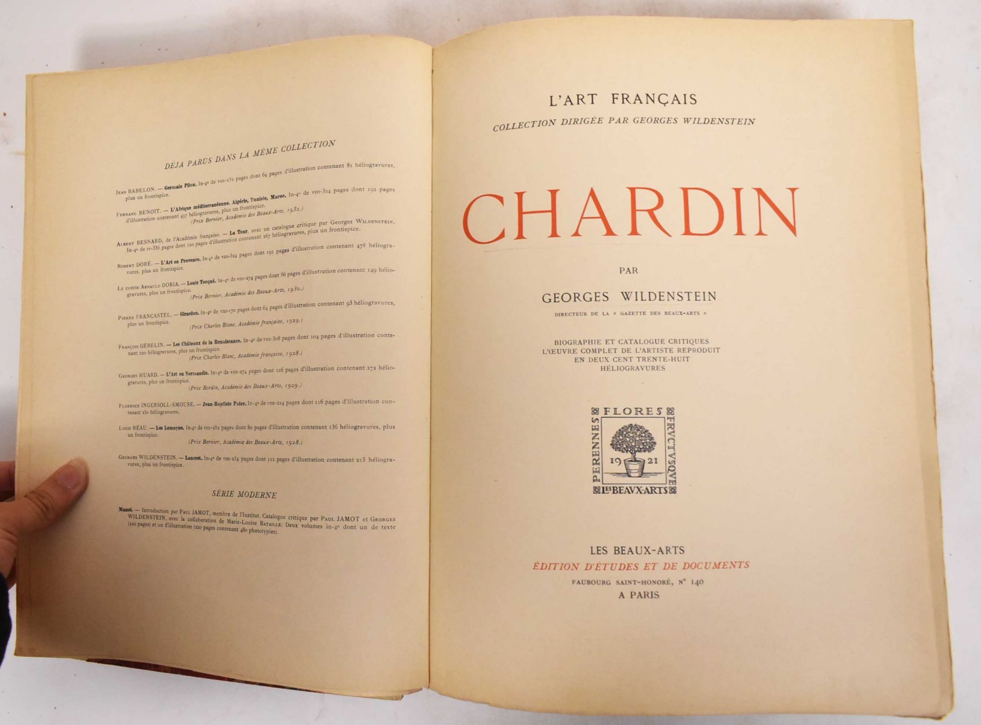 Chardin by Wildenstein, George: Hardcover (1933) | Mullen Books, ABAA