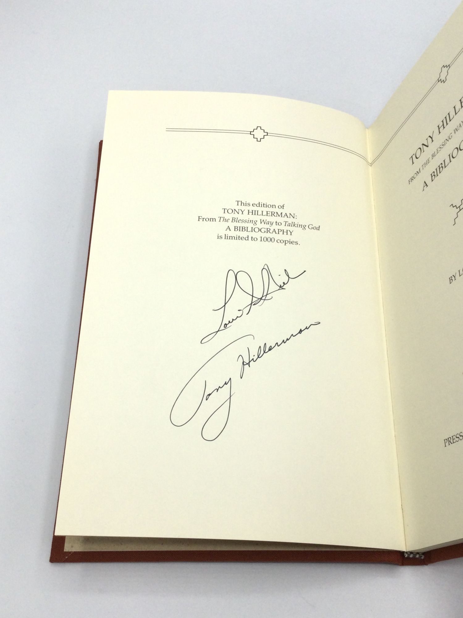 TONY HILLERMAN: From The Blessing Way to Talking God - A Bibliography ...